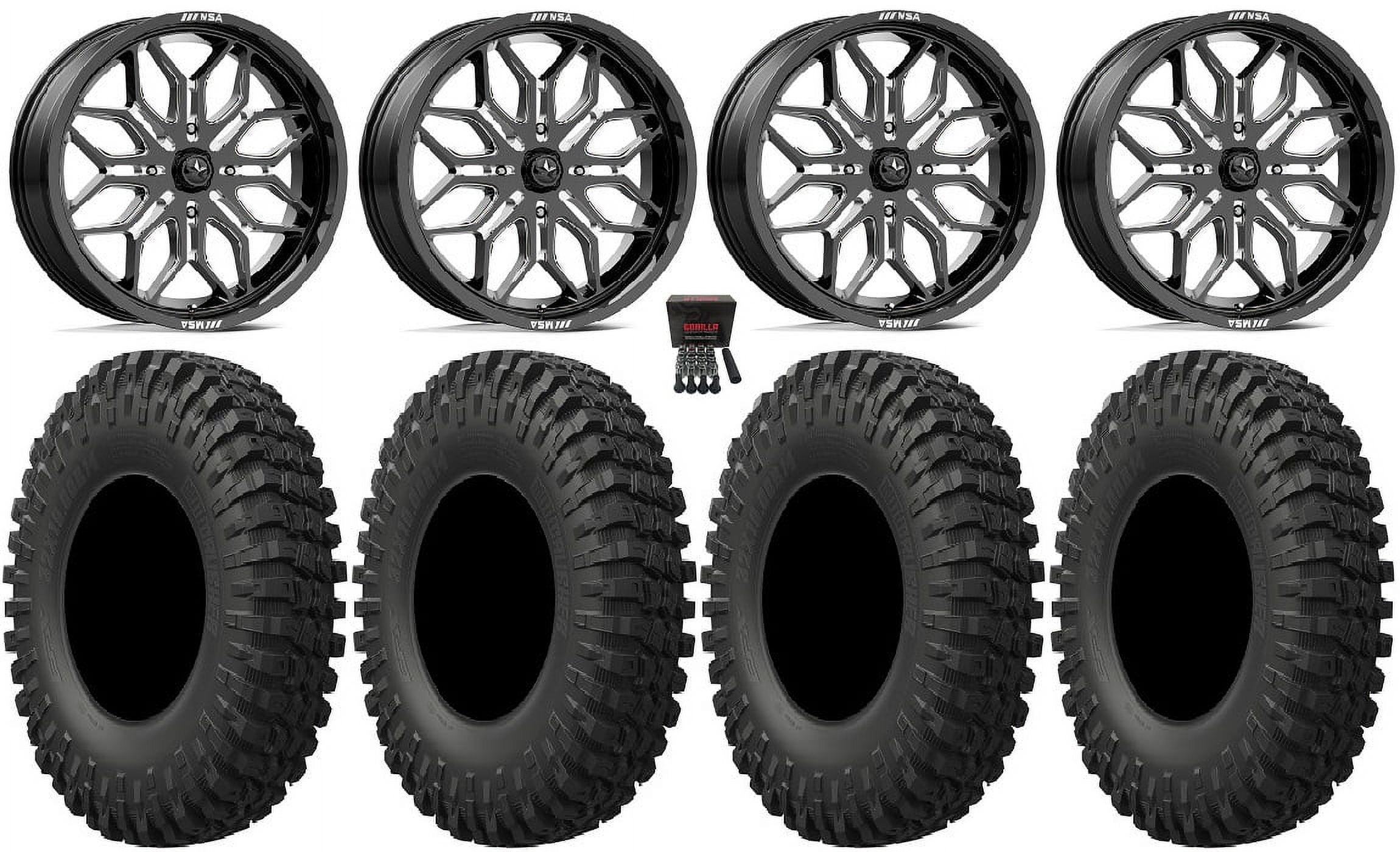MSA Sniper 18" Wheels Milled 37" MotoCrusher Tires Polaris RZR XP 1000 ...