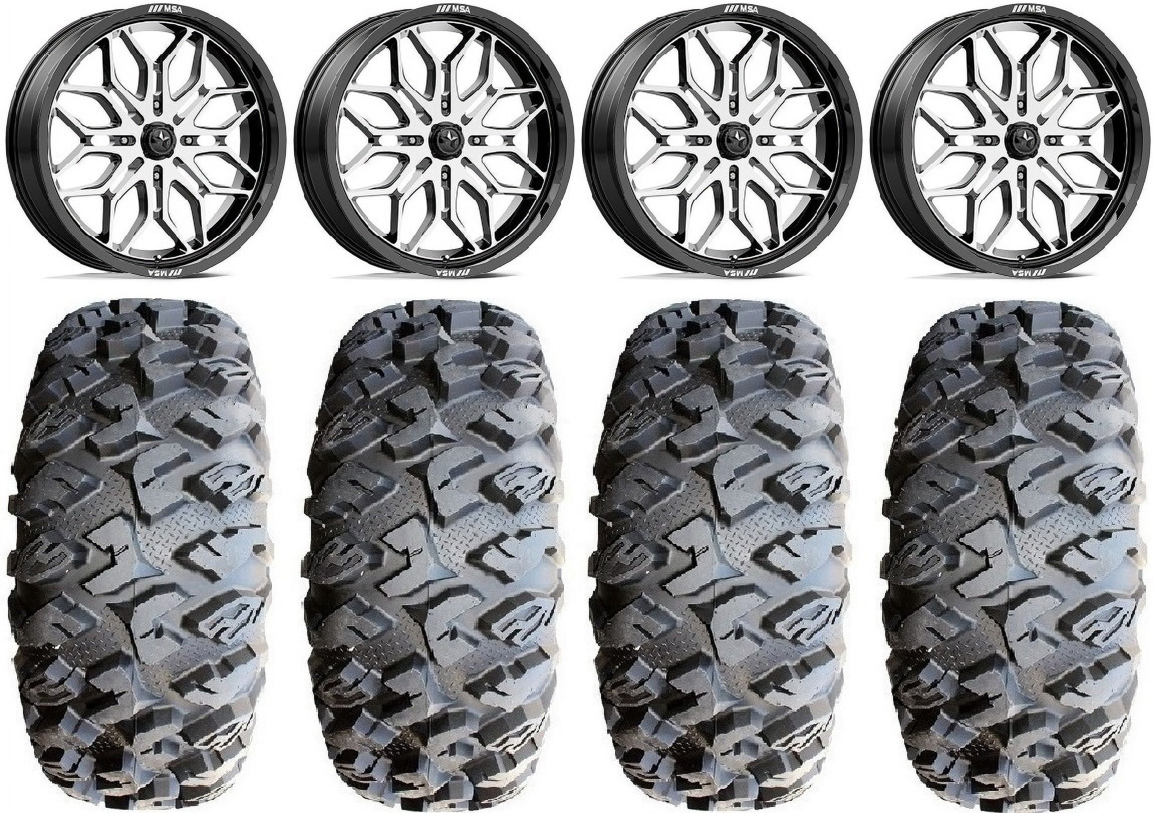 MSA Sniper 20" Wheels Gunmetal 33" MotoClaw Tires Sportsman RZR Ranger ...