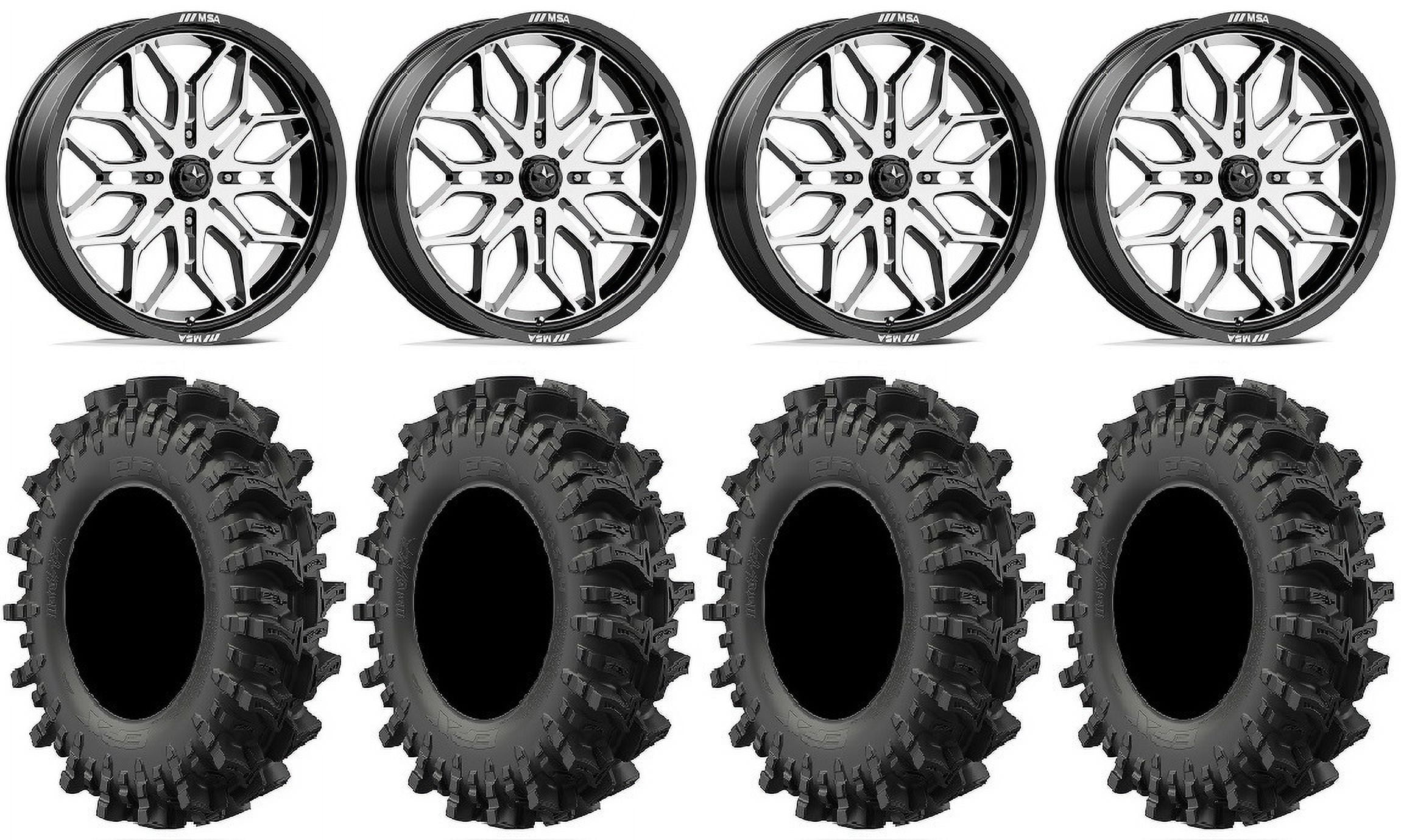 MSA Sniper 20" Wheels Gunmetal 33" MotoSlayer Tires Sportsman RZR ...