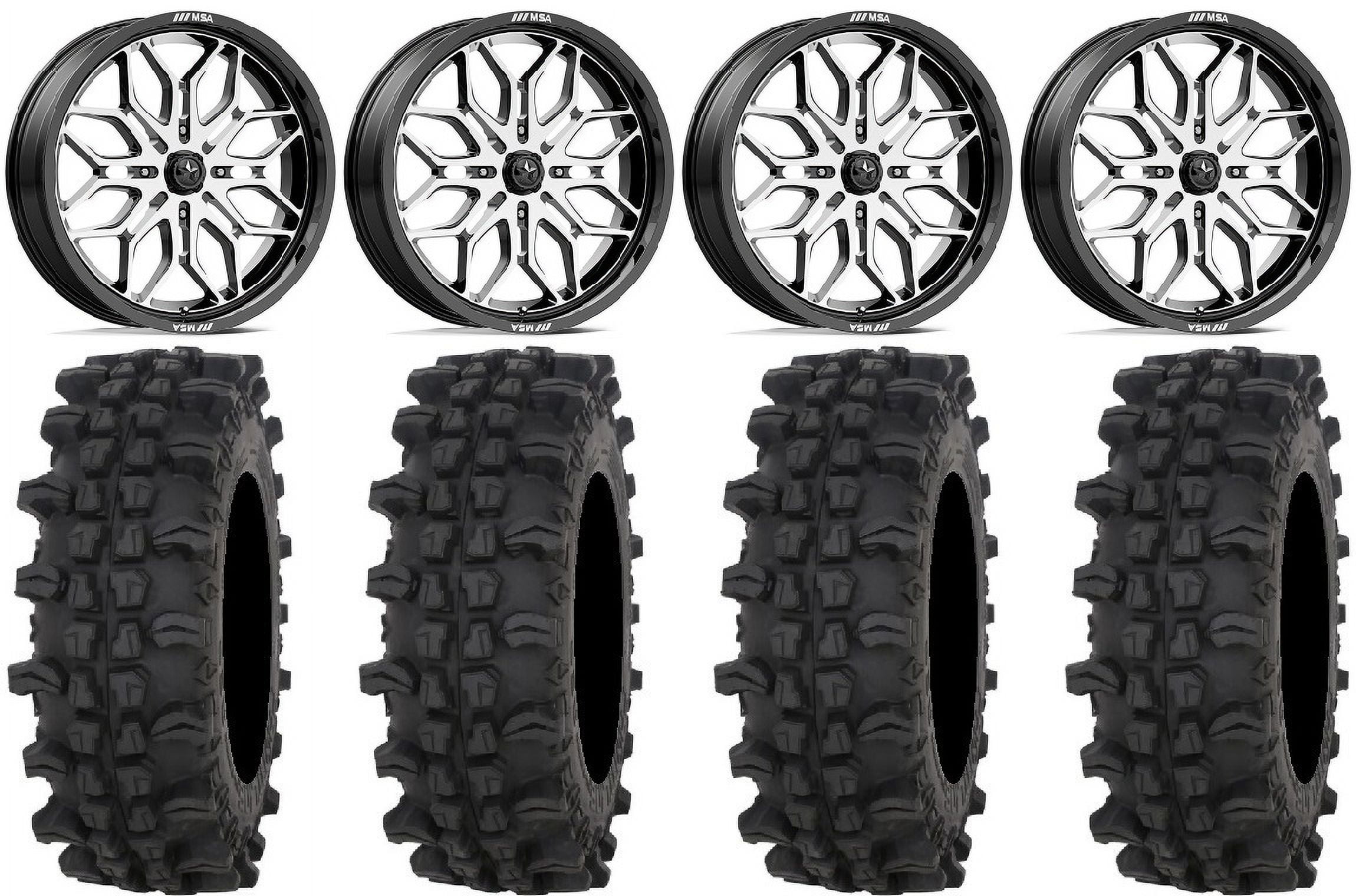 MSA Sniper 20" Wheels Gunmetal 35" ACP Tires Can-Am Maverick X3 / Honda ...