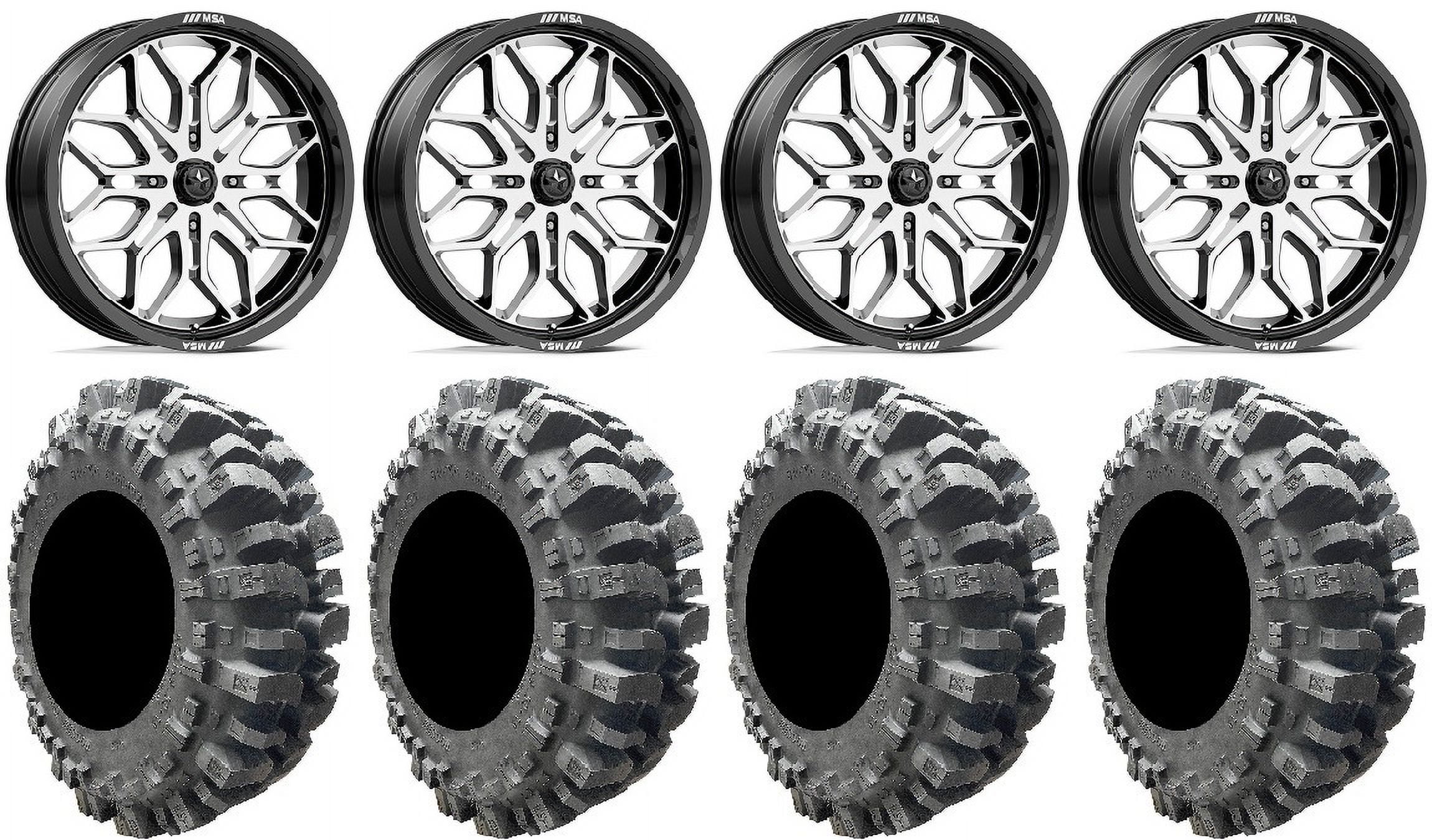 MSA Sniper 20" Wheels Gunmetal 35" Bogger Tires Sportsman RZR Ranger ...