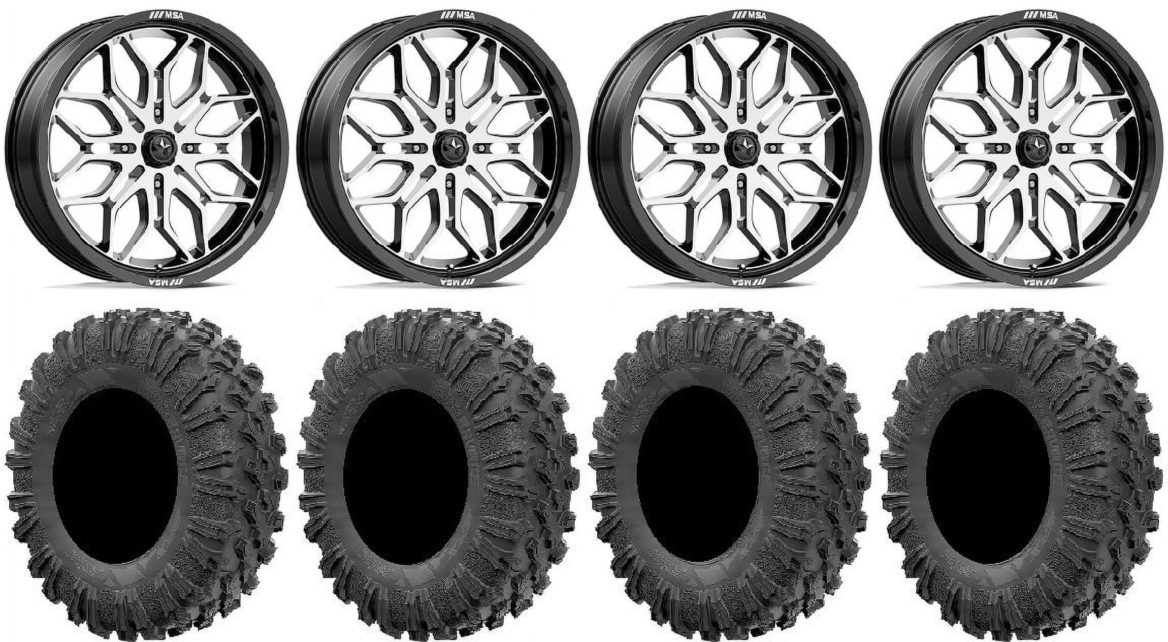 MSA Sniper 20" Wheels Gunmetal 35" MotoRavage Tires Sportsman RZR ...