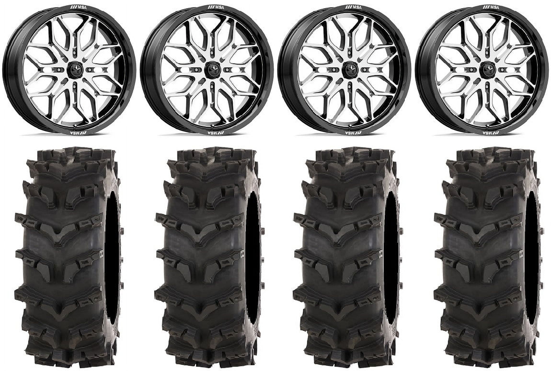 MSA Sniper 20" Wheels Gunmetal 35" Out&Back Max'd Tires Sportsman RZR ...