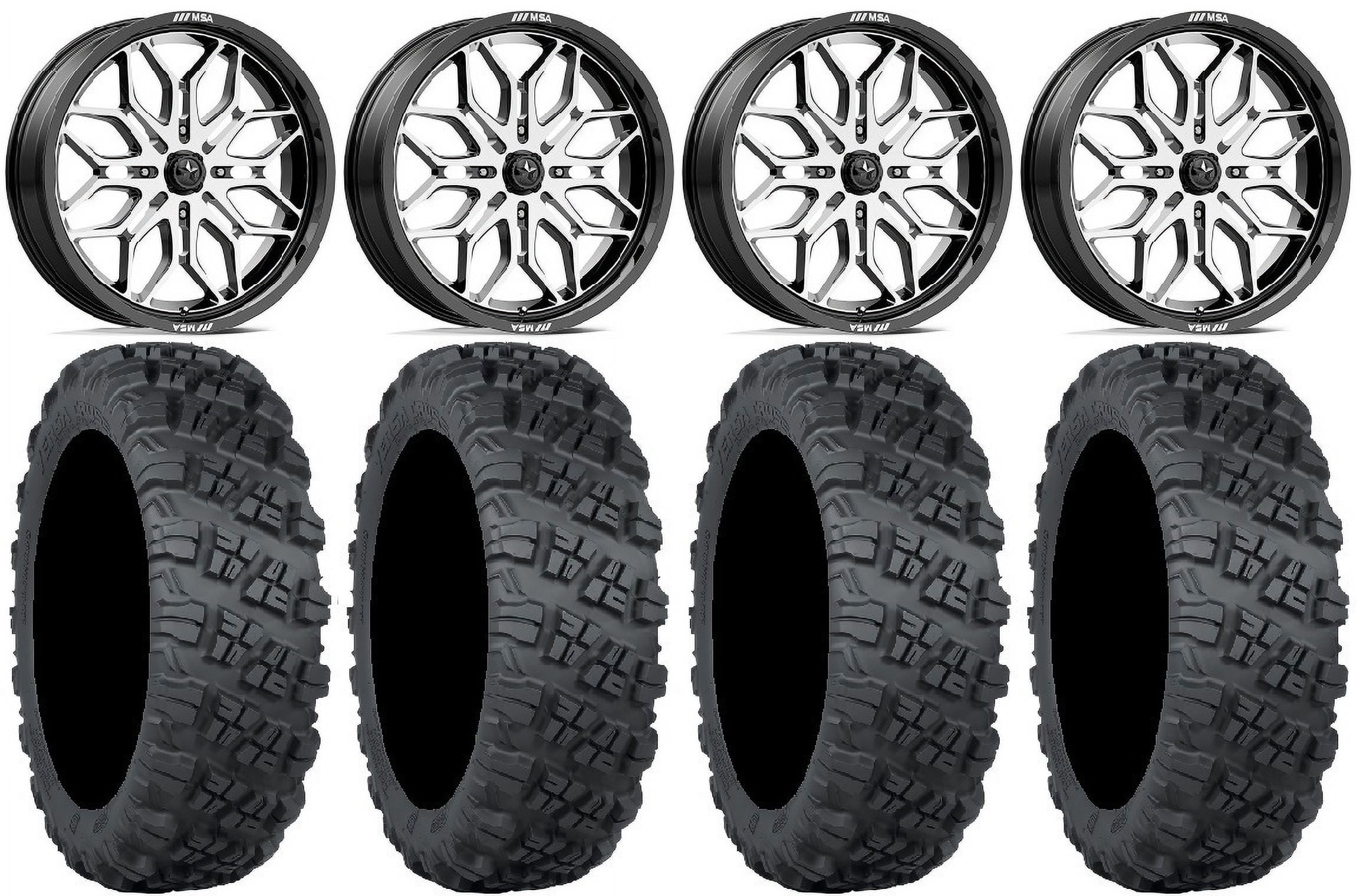MSA Sniper 20" Wheels Gunmetal 35" Versa Cross V3 Tires Can-Am Maverick ...