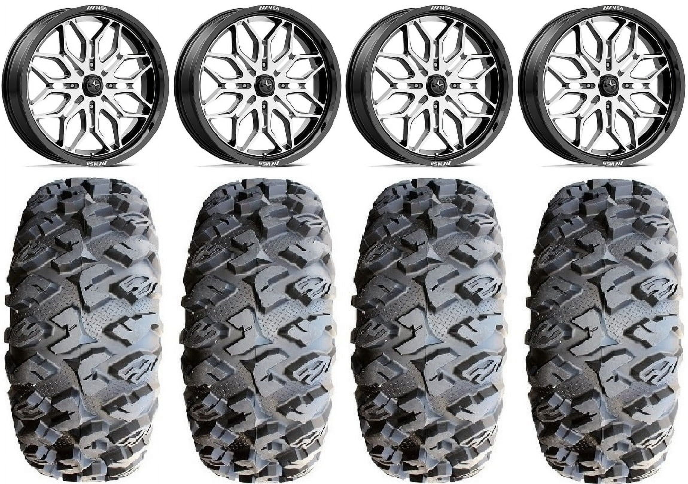 MSA Sniper 20" Wheels Machined 33" MotoClaw Tires Can-Am Commander ...