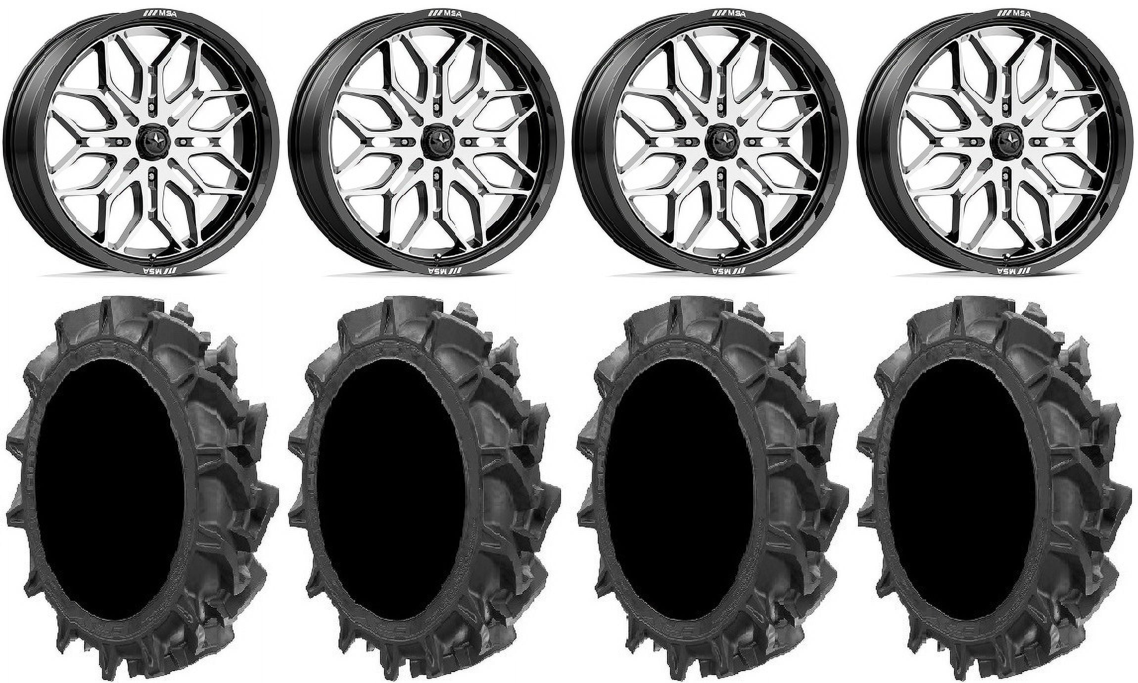 MSA Sniper 20" Wheels Machined 33" MotoHavok Tires Sportsman RZR Ranger ...