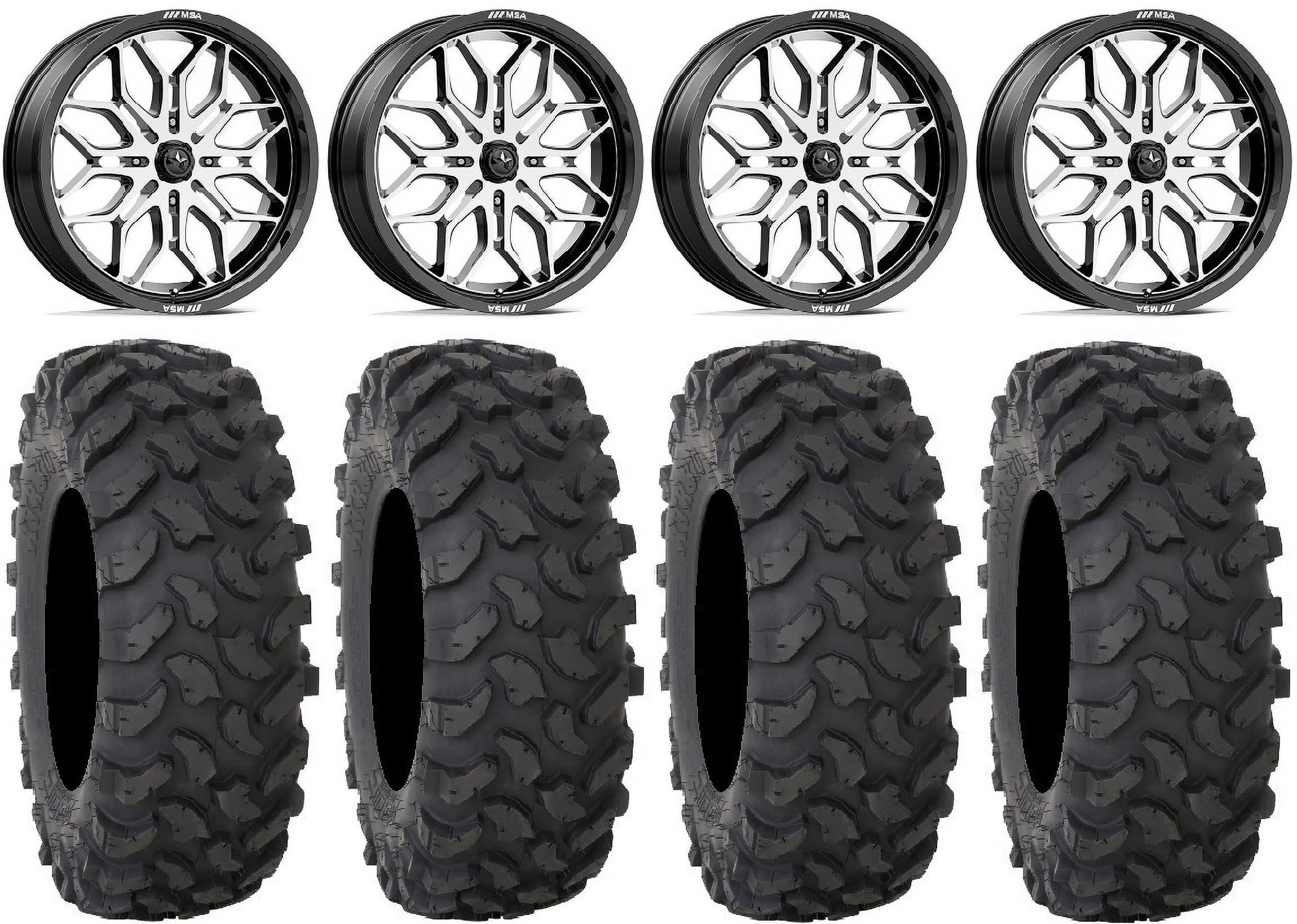 MSA Sniper 20" Wheels Machined 35" XTR370 Tires Polaris RZR XP 1000 ...