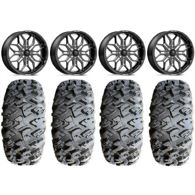 MSA Sniper 20" Wheels Milled 33" MotoClaw Tires Sportsman RZR Ranger ...