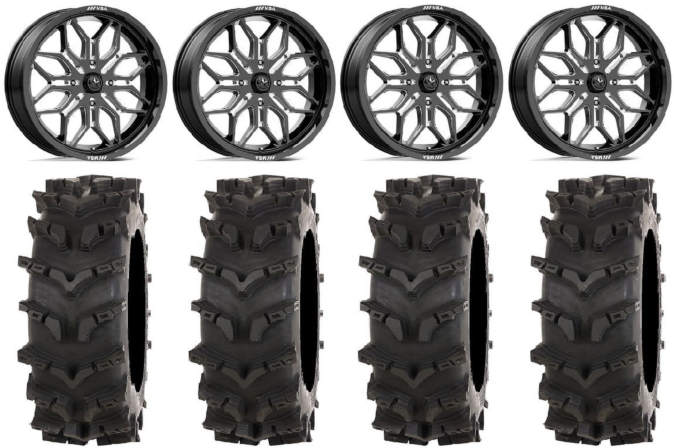 MSA Sniper 20" Wheels Milled 35" Out&Back Max'd Tires Can-Am Commander ...