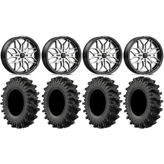 MSA Sniper 22" Wheels Gunmetal 33" MotoSlayer Tires Can-Am Commander ...