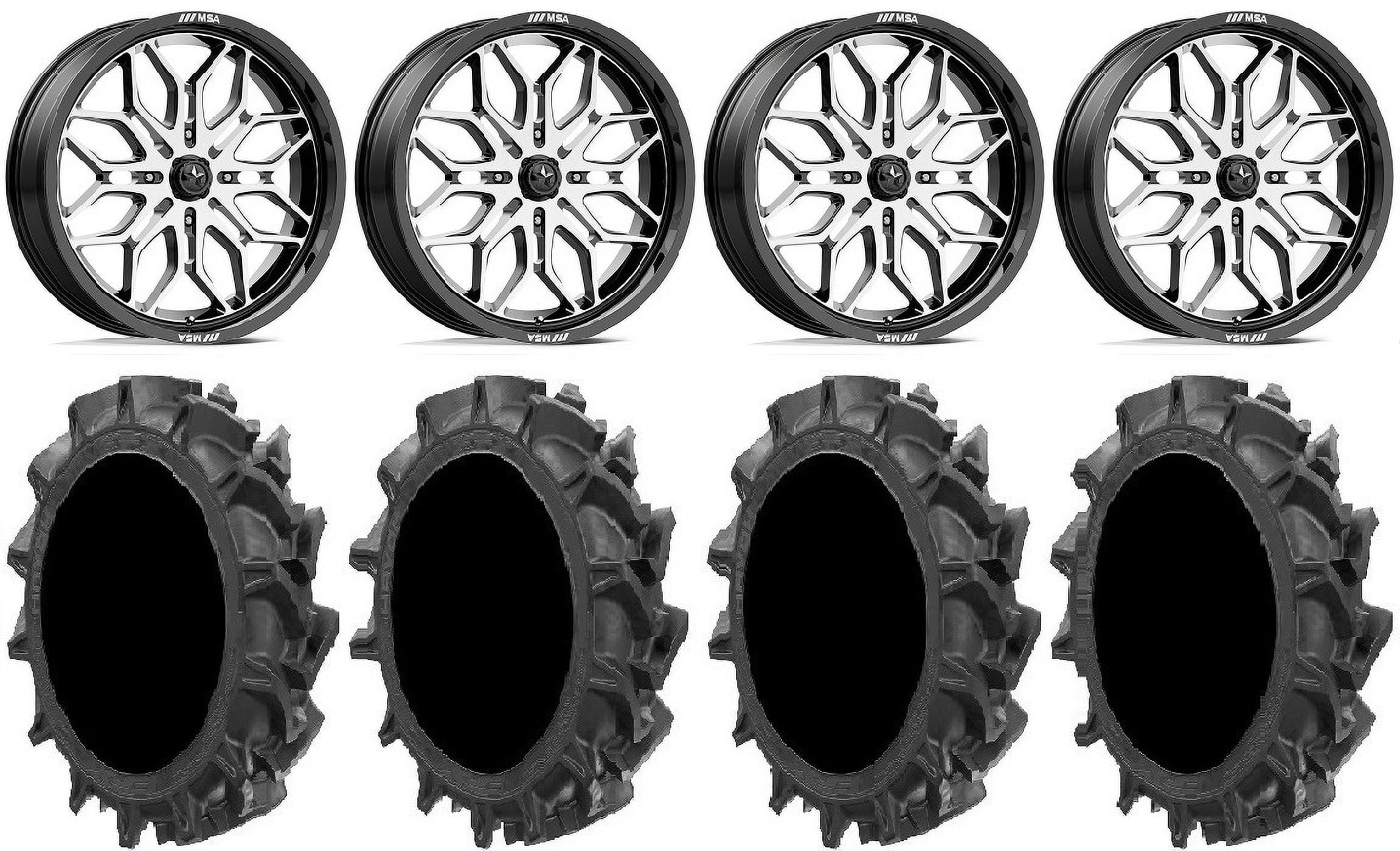 MSA Sniper 22" Wheels Gunmetal 35" MotoHavok Tires Can-Am Commander ...