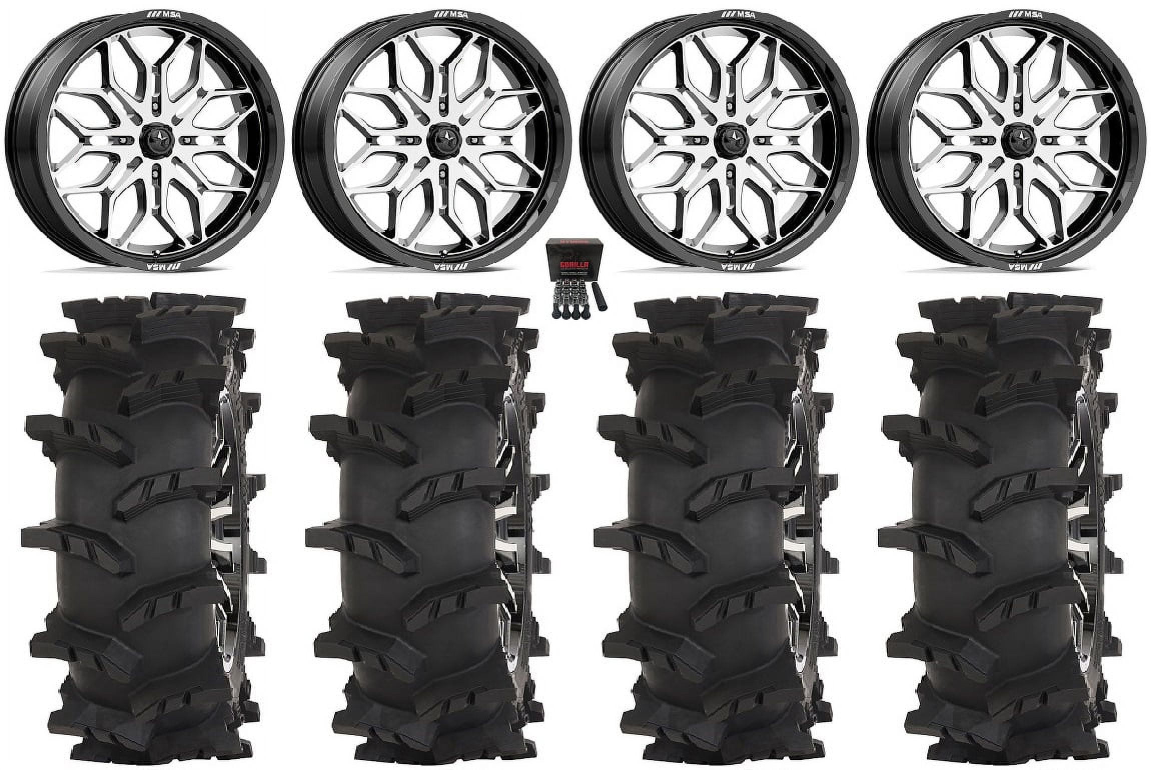 MSA Sniper 22" Wheels Gunmetal 35" Outlaw Max Tires Can-Am Commander ...