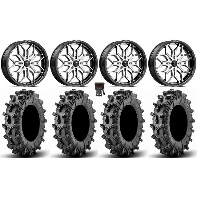MSA Sniper 22" Wheels Gunmetal 42" Terminator Max Tires Polaris RZR XP ...