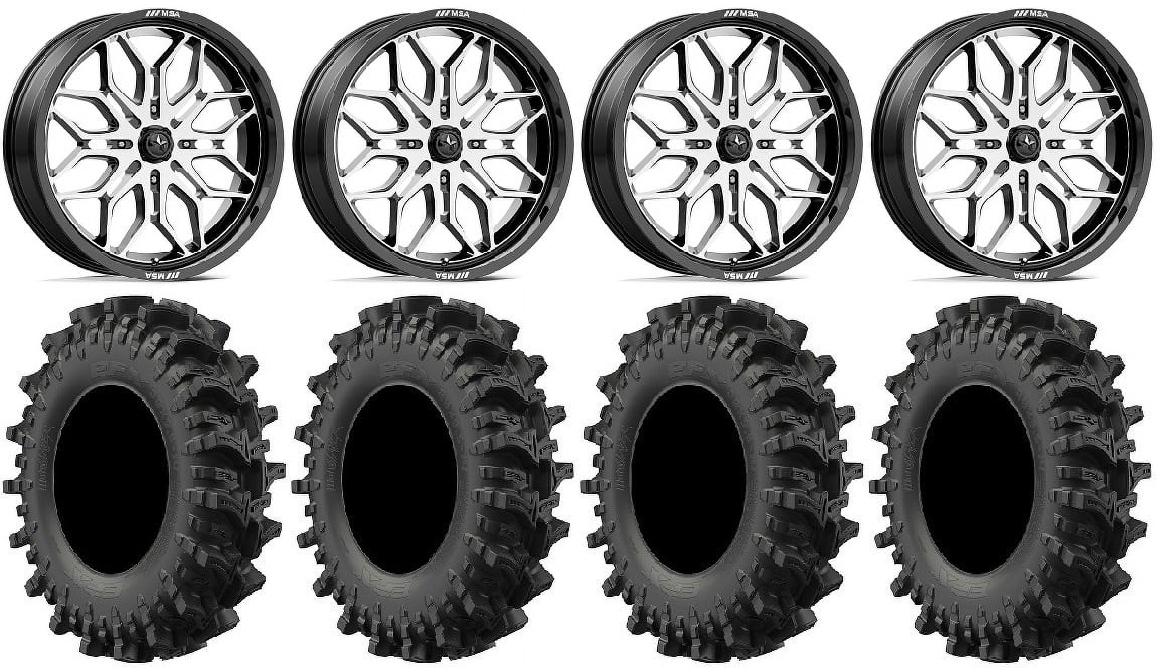 MSA Sniper 22" Wheels Machined 33" MotoSlayer Tires Sportsman RZR ...