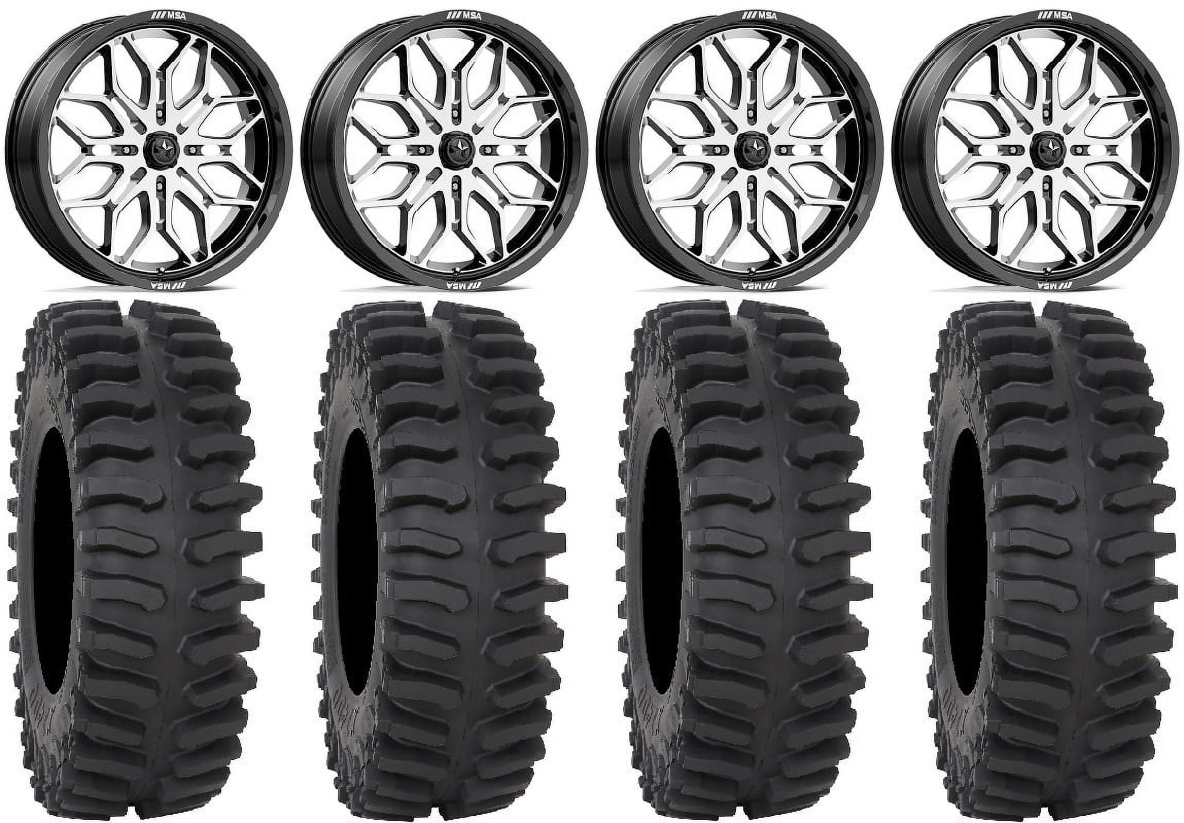 MSA Sniper 24" Wheels Gunmetal 40" XT400 Tires Sportsman RZR Ranger ...