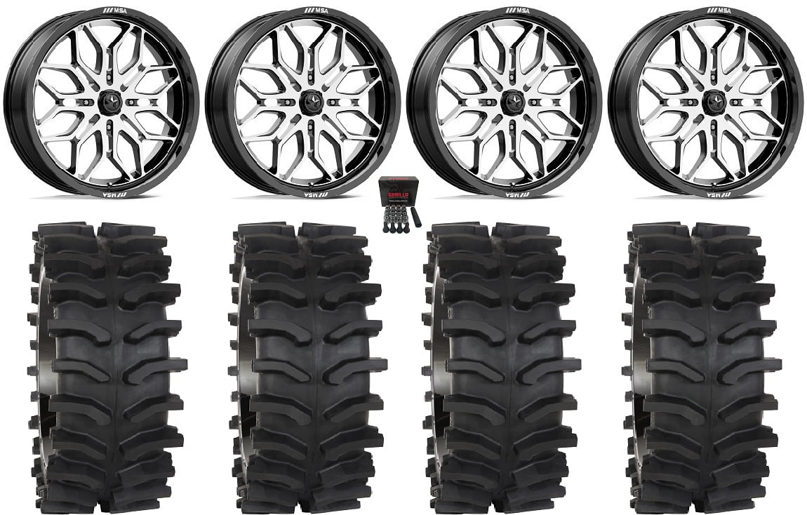 MSA Sniper 24" Wheels Gunmetal 44" XT400W Tires Sportsman RZR Ranger ...