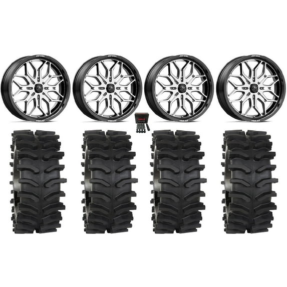 MSA Sniper 24" Wheels Machined 35" XT400W Tires Sportsman RZR Ranger ...