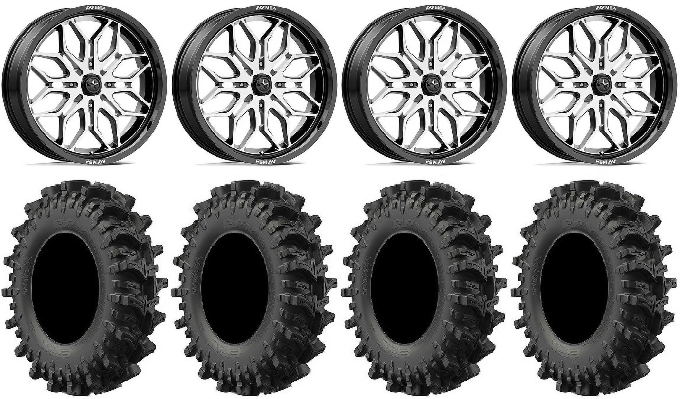 MSA Sniper 24" Wheels Machined 40" MotoSlayer Tires Sportsman RZR ...