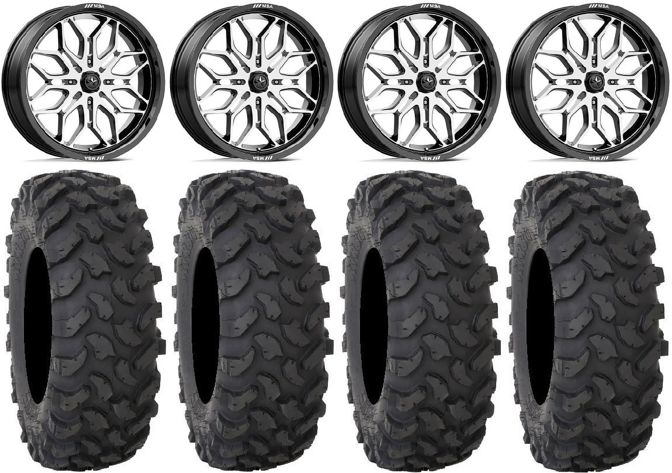 MSA Sniper 24" Wheels Machined 40" XTR370 Tires Can-Am Commander ...
