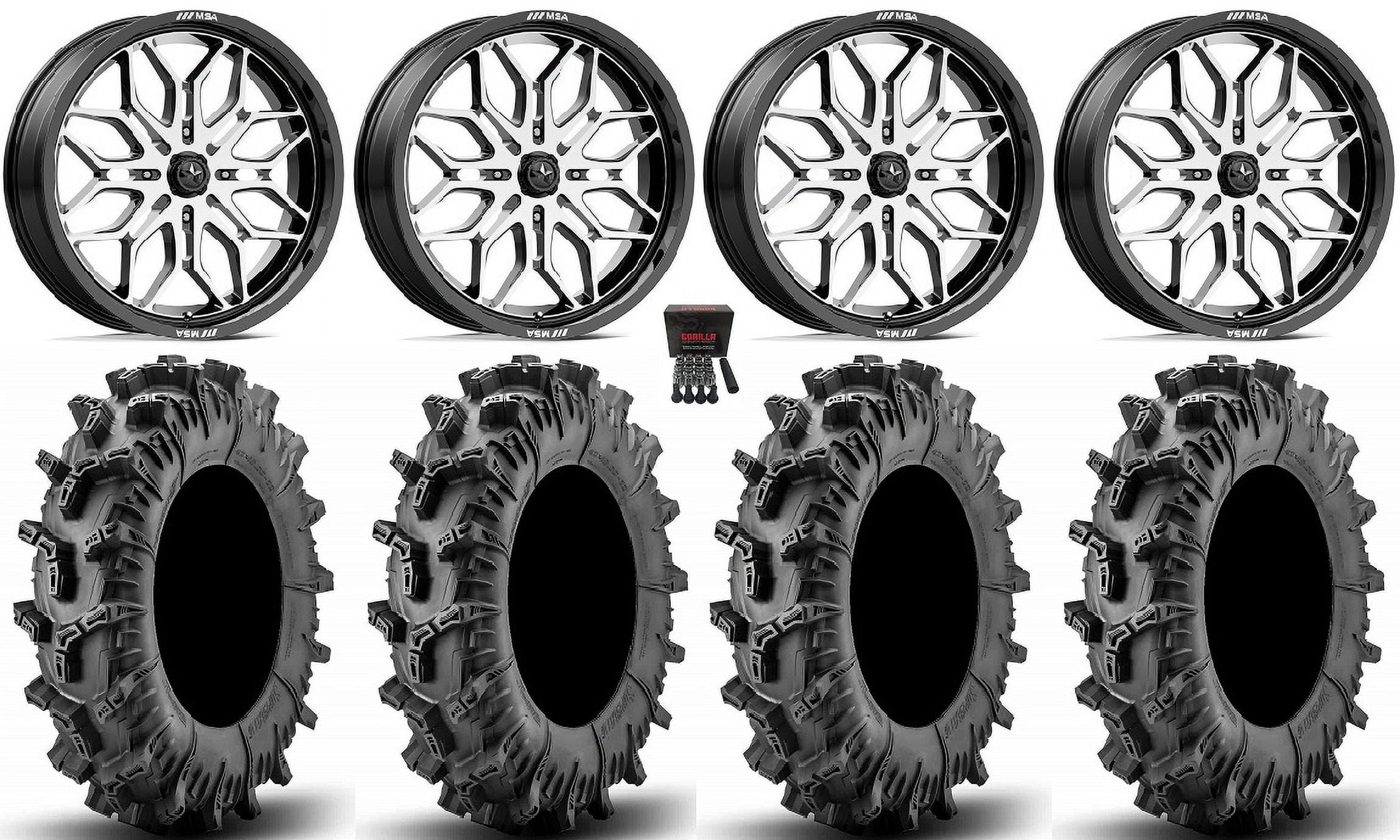 MSA Sniper 24" Wheels Machined 44" Terminator Max Tires Can-Am ...