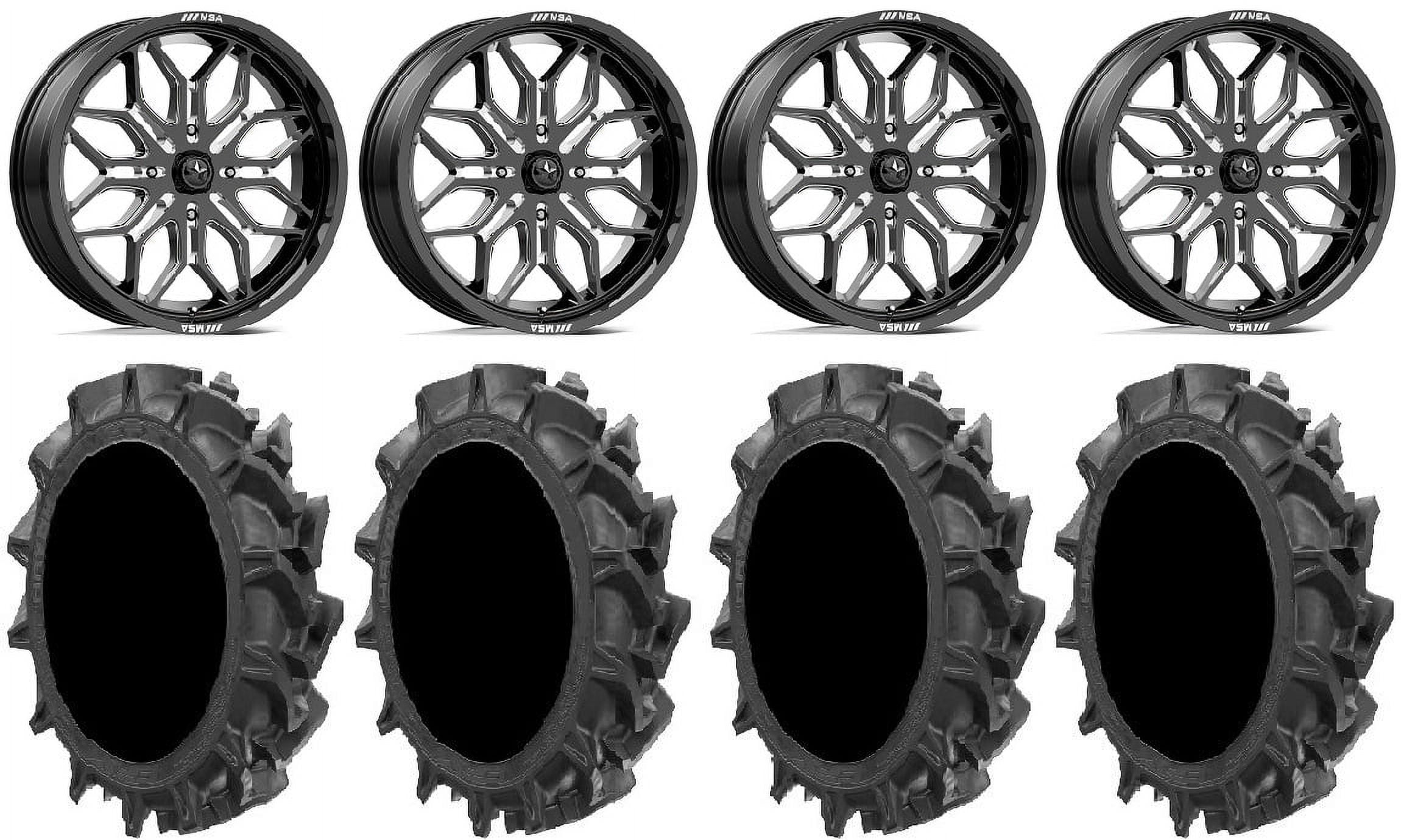 MSA Sniper 24" Wheels Milled 42" MotoHavok Tires Sportsman RZR Ranger ...