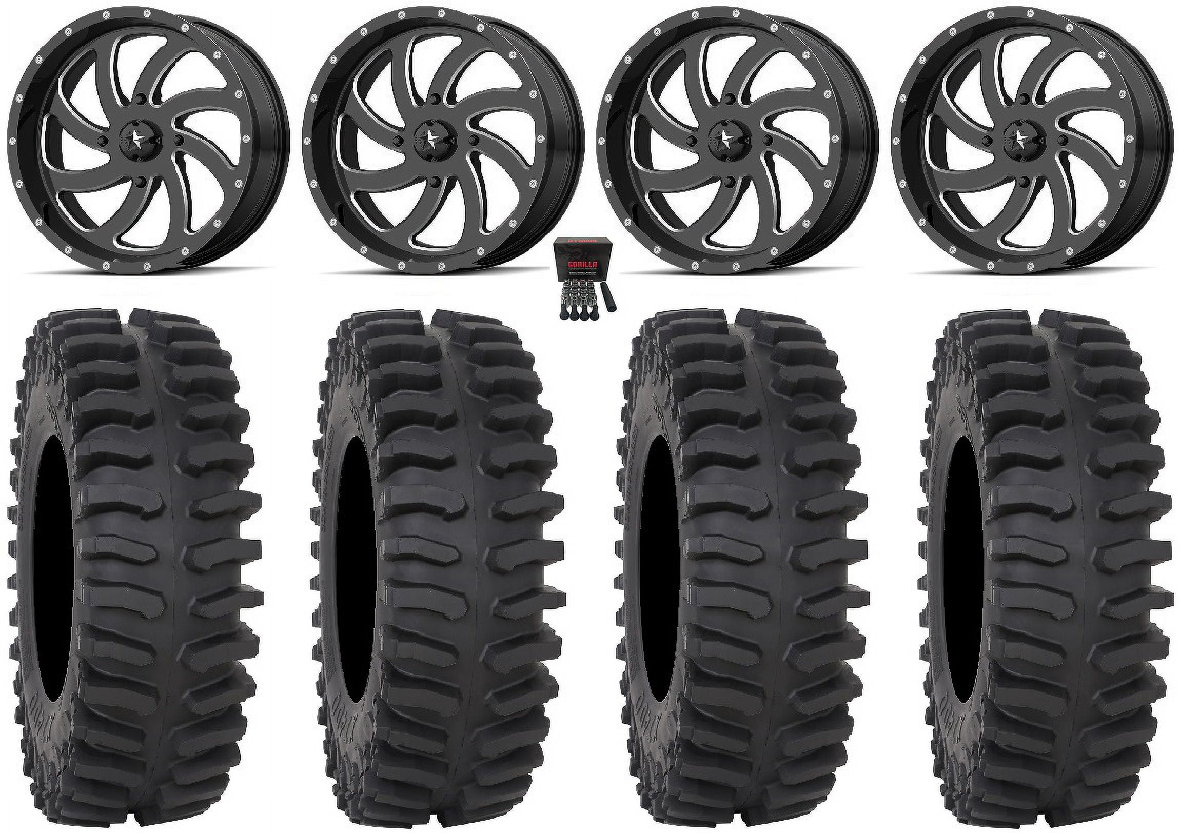 MSA Switch 18" Wheels Milled 35" XT400 Tires Sportsman RZR Ranger ...