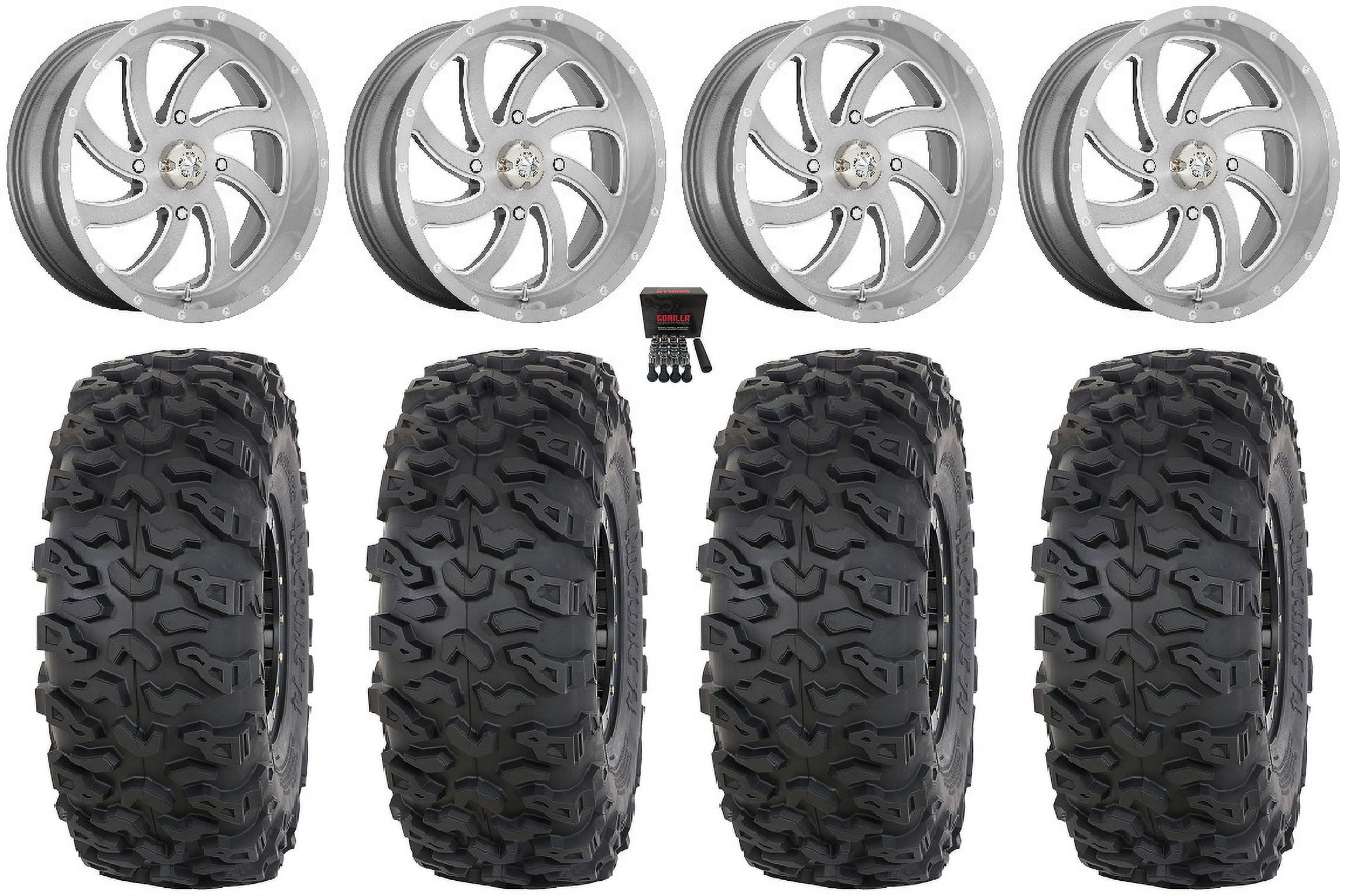 MSA Switch 18" Wheels Titanium 35" Roctane T4 Tires Can-Am Maverick X3 ...