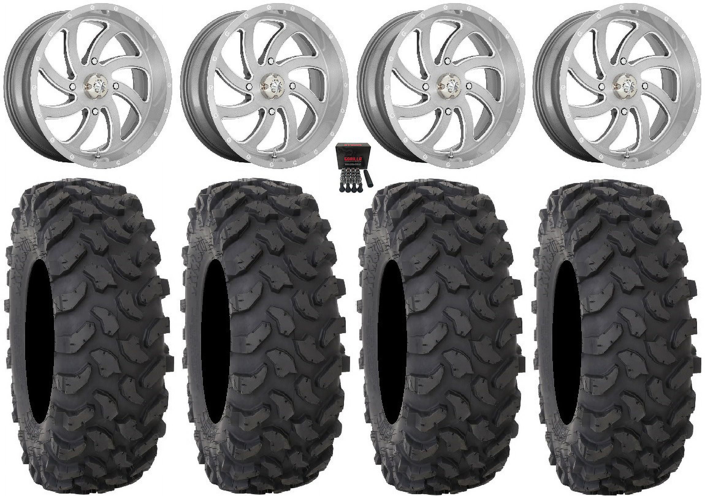MSA Switch 18" Wheels Titanium 35" XTR370 Tires Can-Am Maverick X3 ...
