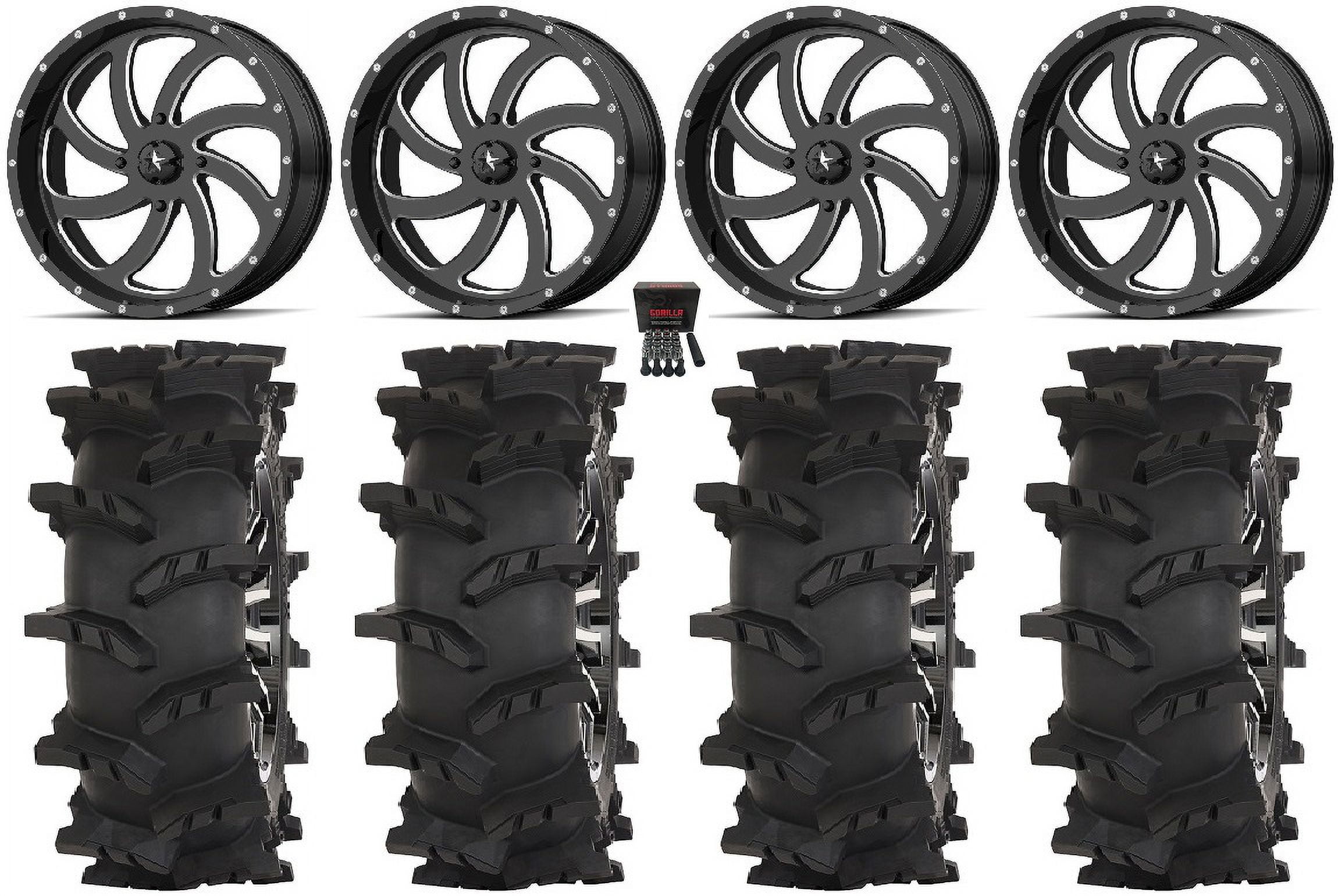MSA Switch 20" Wheels Milled 35" Outlaw Max Tires Can-Am Commander ...