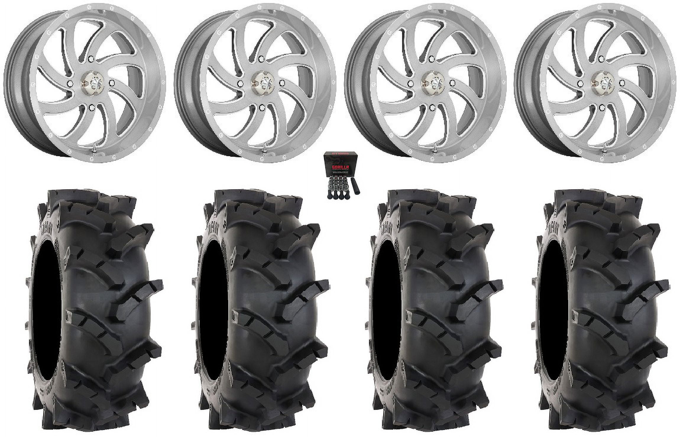 MSA Switch 20" Wheels Titanium 35" MT410 Tires Sportsman RZR Ranger ...