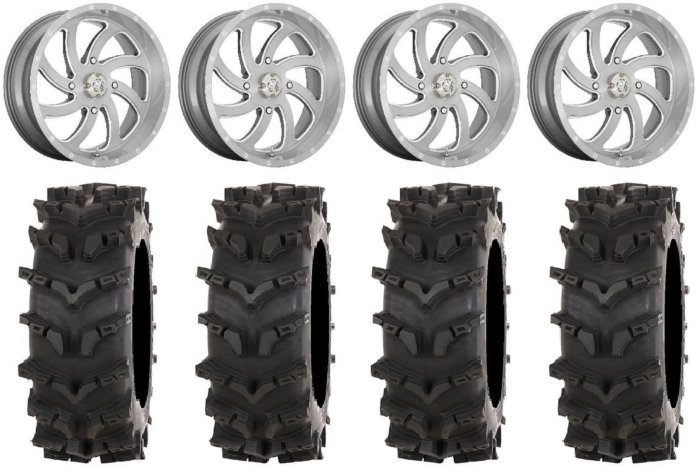 MSA Switch 20" Wheels Titanium 35" Out&Back Max'd Tires Kawasaki Mule ...