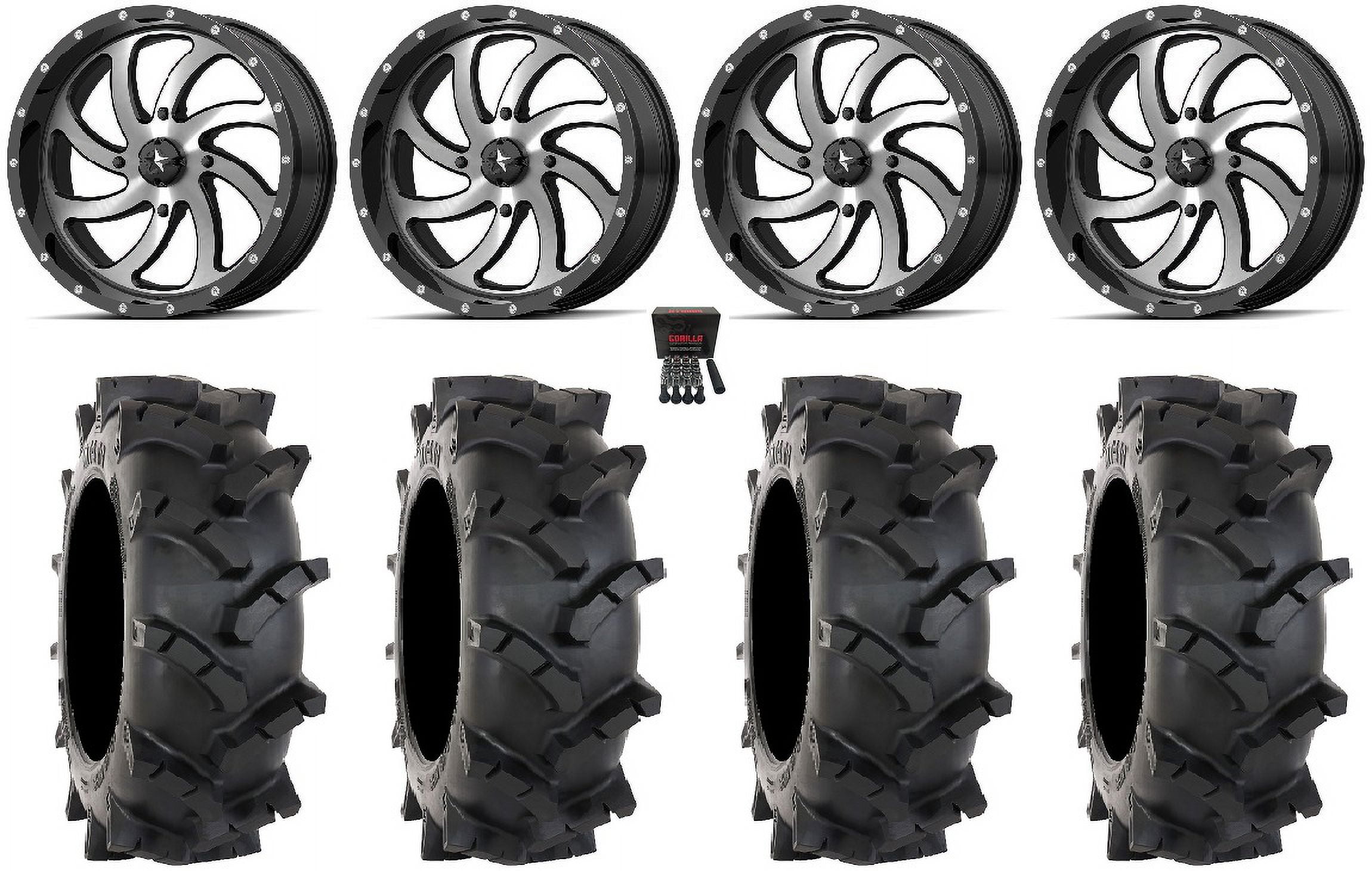 MSA Switch 22" Wheels Machined 35" MT410 Tires Can-Am Maverick X3 ...