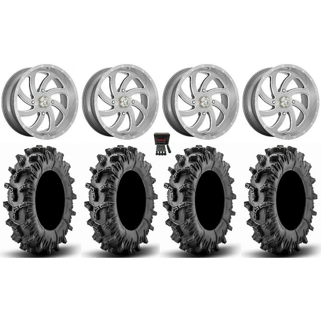 MSA Switch 22" Wheels Titanium 42" Terminator Max Tires Can-Am Maverick ...