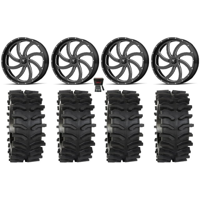 MSA Switch 24" Wheels Milled 37" XT400W Tires Sportsman RZR Ranger ...