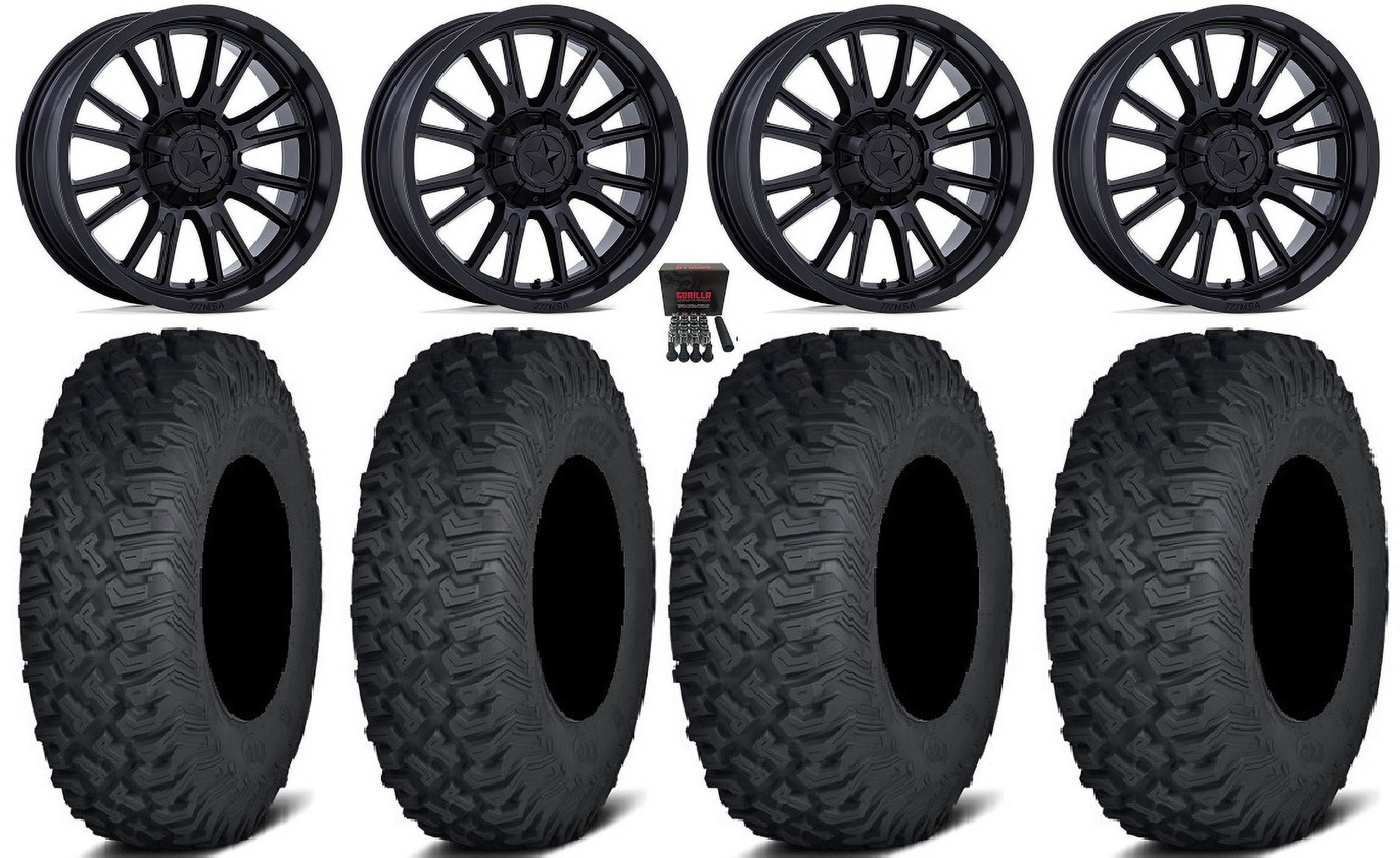 MSA ThunderLips 14" Wheels Black 27" Coyote Tires Can-Am Commander ...