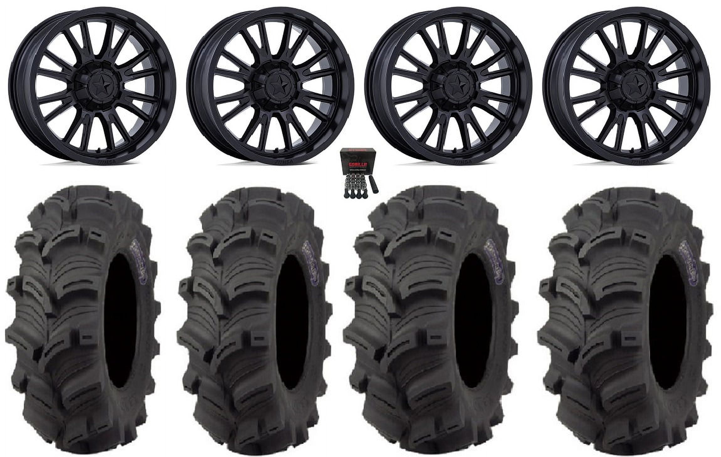 MSA ThunderLips 14" Wheels Black 28" Executioner Tires Can-Am Commander ...
