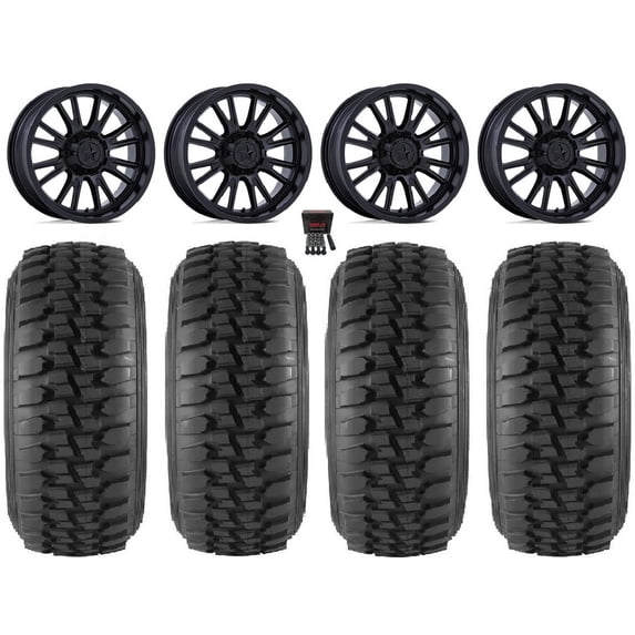 MSA ThunderLips 14" Wheels Black 30" Desert Series Tires Polaris RZR XP ...