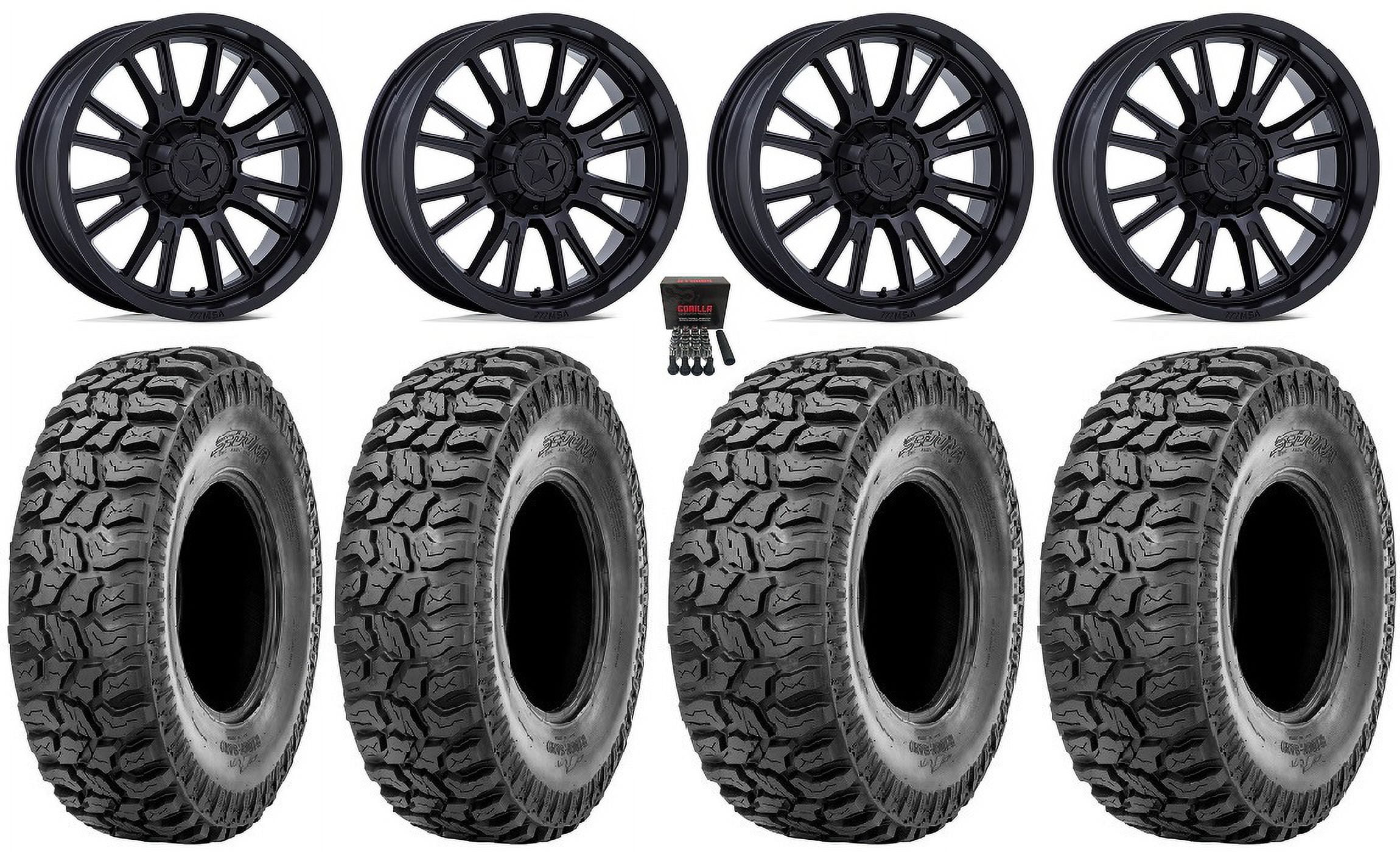 MSA ThunderLips 14" Wheels Black 30" Ridge Saw Tires Can-Am Maverick X3 ...