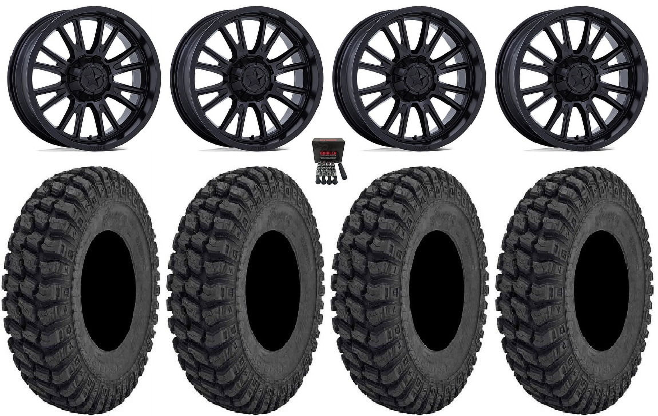 MSA ThunderLips 14" Wheels Black 30" Warrior AT Tires Polaris RZR XP ...