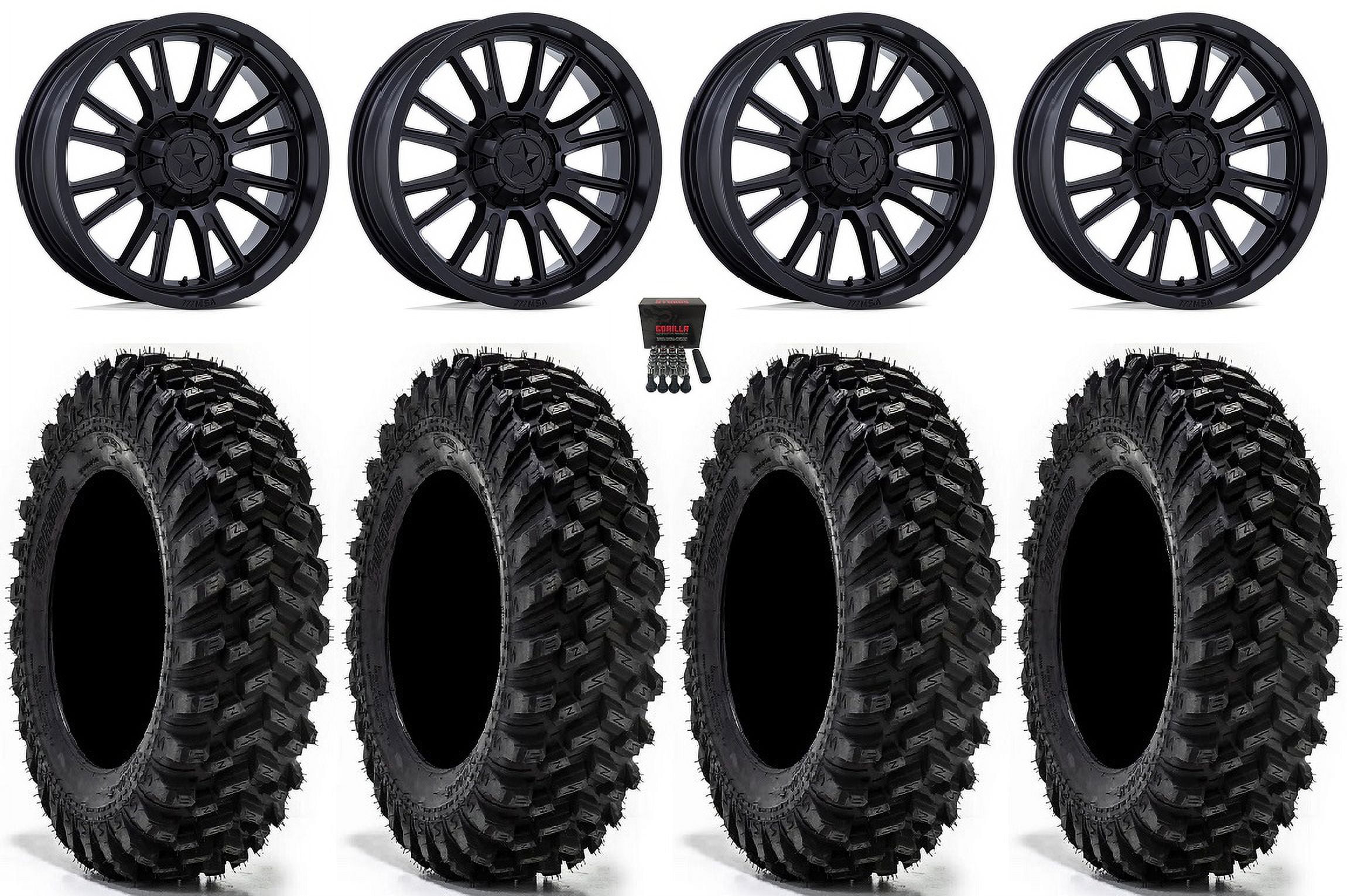 MSA ThunderLips 14" Wheels Black 34" Warrior XT Sticky Tires Kawasaki ...