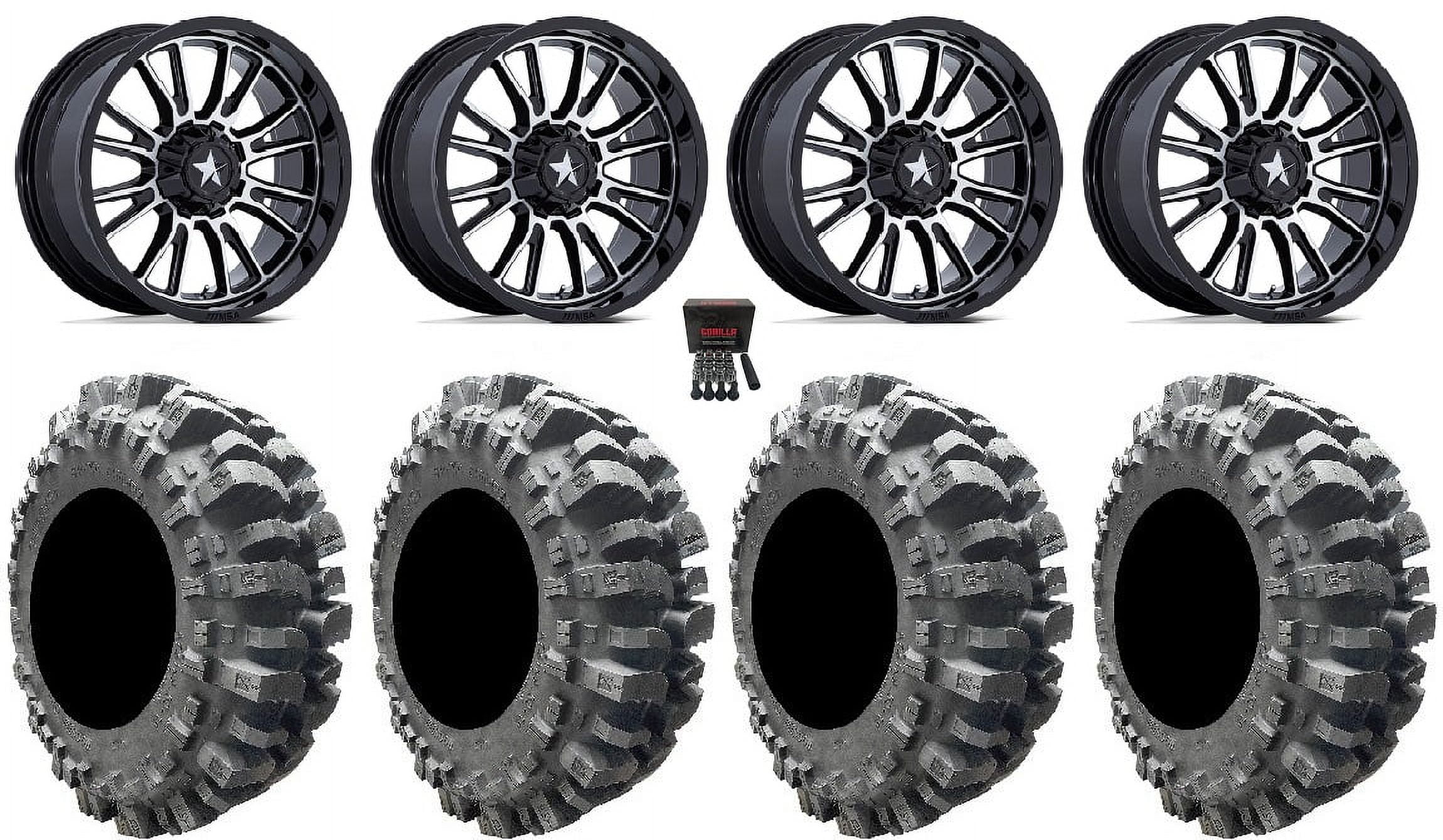 MSA ThunderLips 14" Wheels Machined 27" Bogger Tires Polaris RZR XP ...