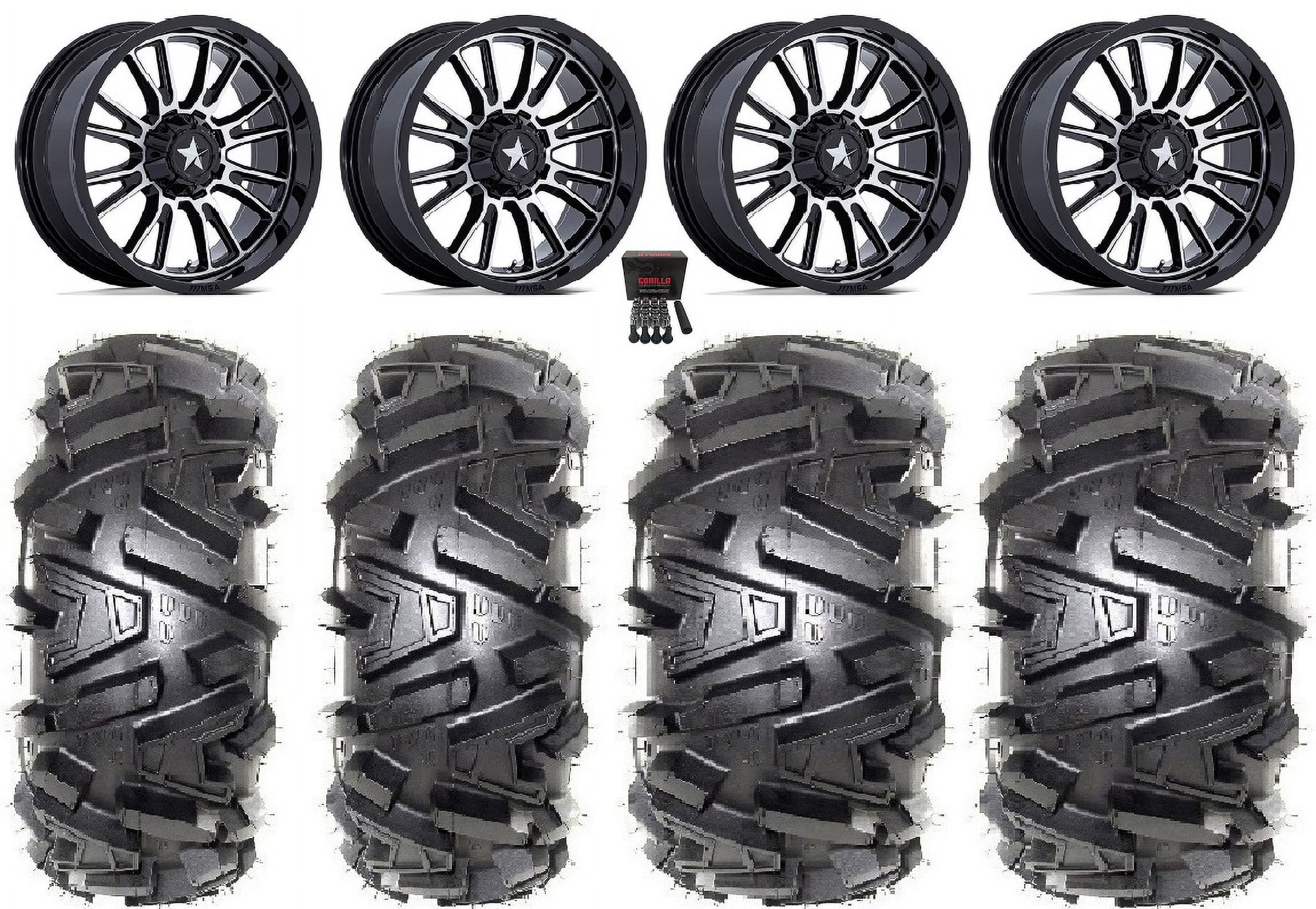 MSA ThunderLips 14" Wheels Machined 27" Moto MTC Tires Can-Am Maverick ...