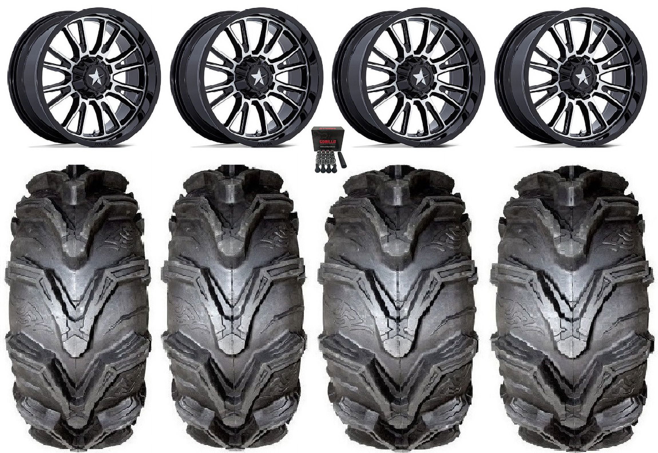 MSA ThunderLips 14" Wheels Machined 27" MotoMax Tires Can-Am Commander ...