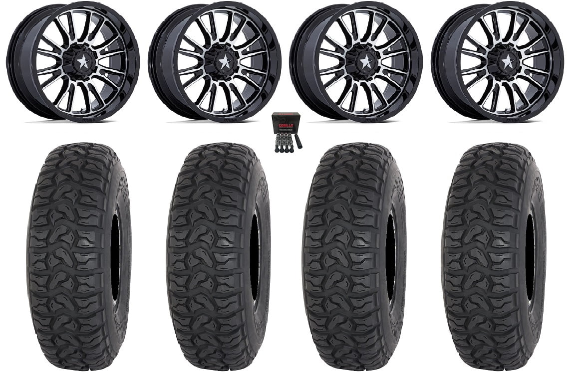 MSA ThunderLips 14" Wheels Machined 28" Chicane LT Tires Polaris RZR XP ...