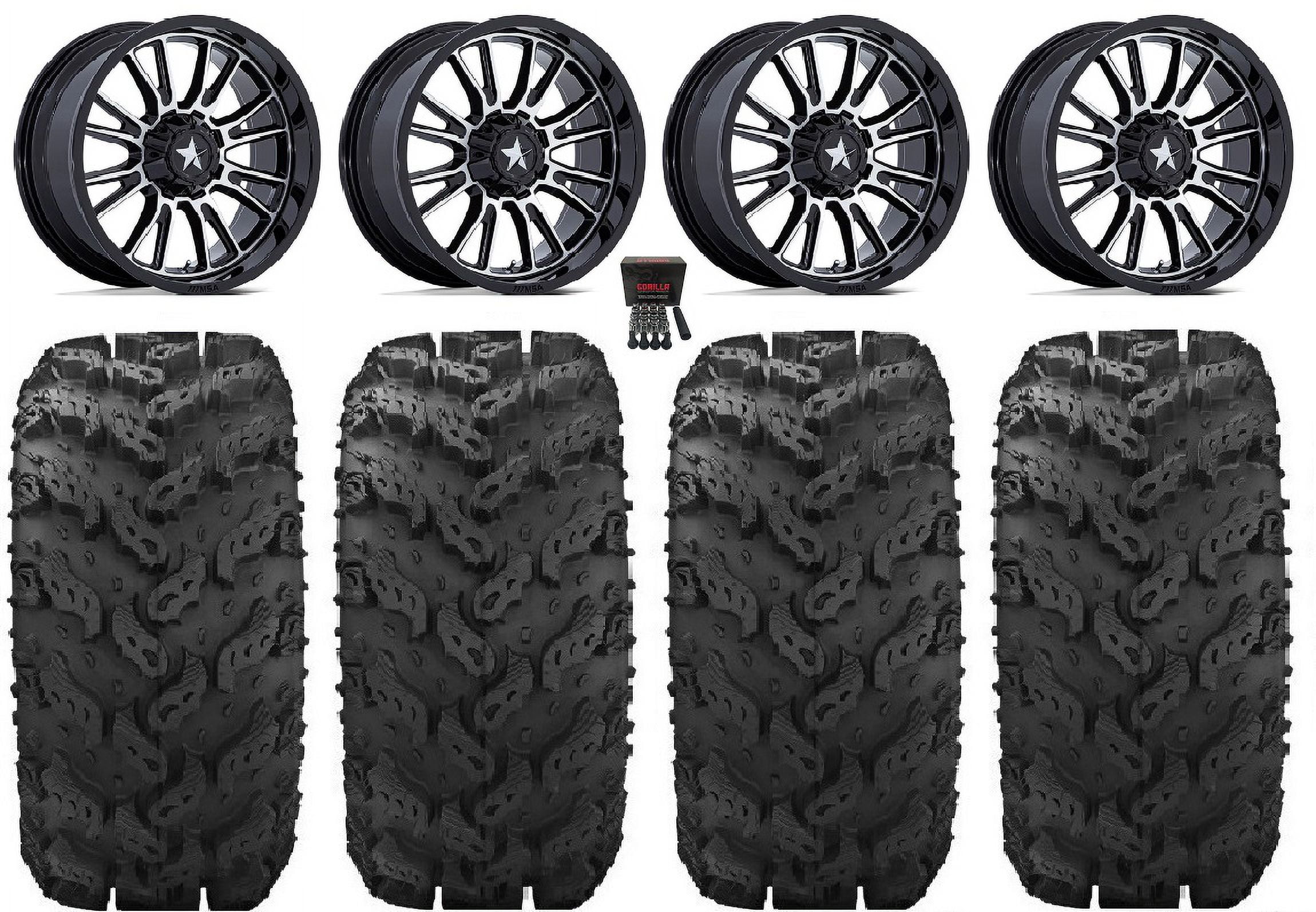 MSA ThunderLips 14" Wheels Machined 28" Reptile Tires Can-Am Commander ...