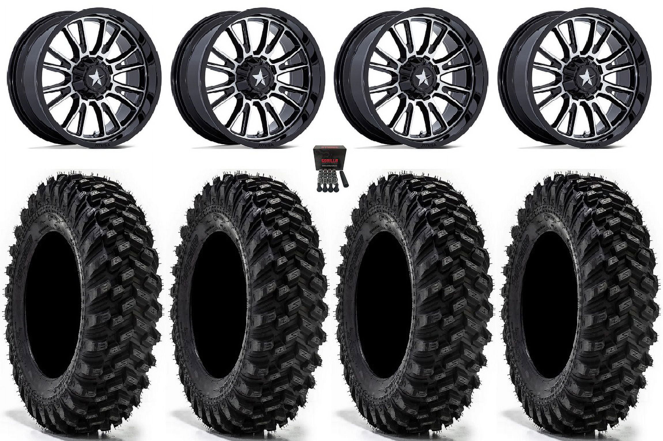 MSA ThunderLips 14" Wheels Machined 28" Warrior XT Tires Sportsman 550 ...