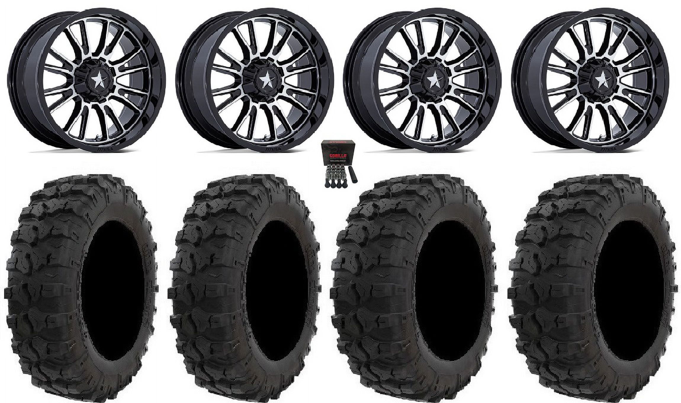 MSA ThunderLips 14" Wheels Machined 29" Dual Threat Tires Polaris RZR ...