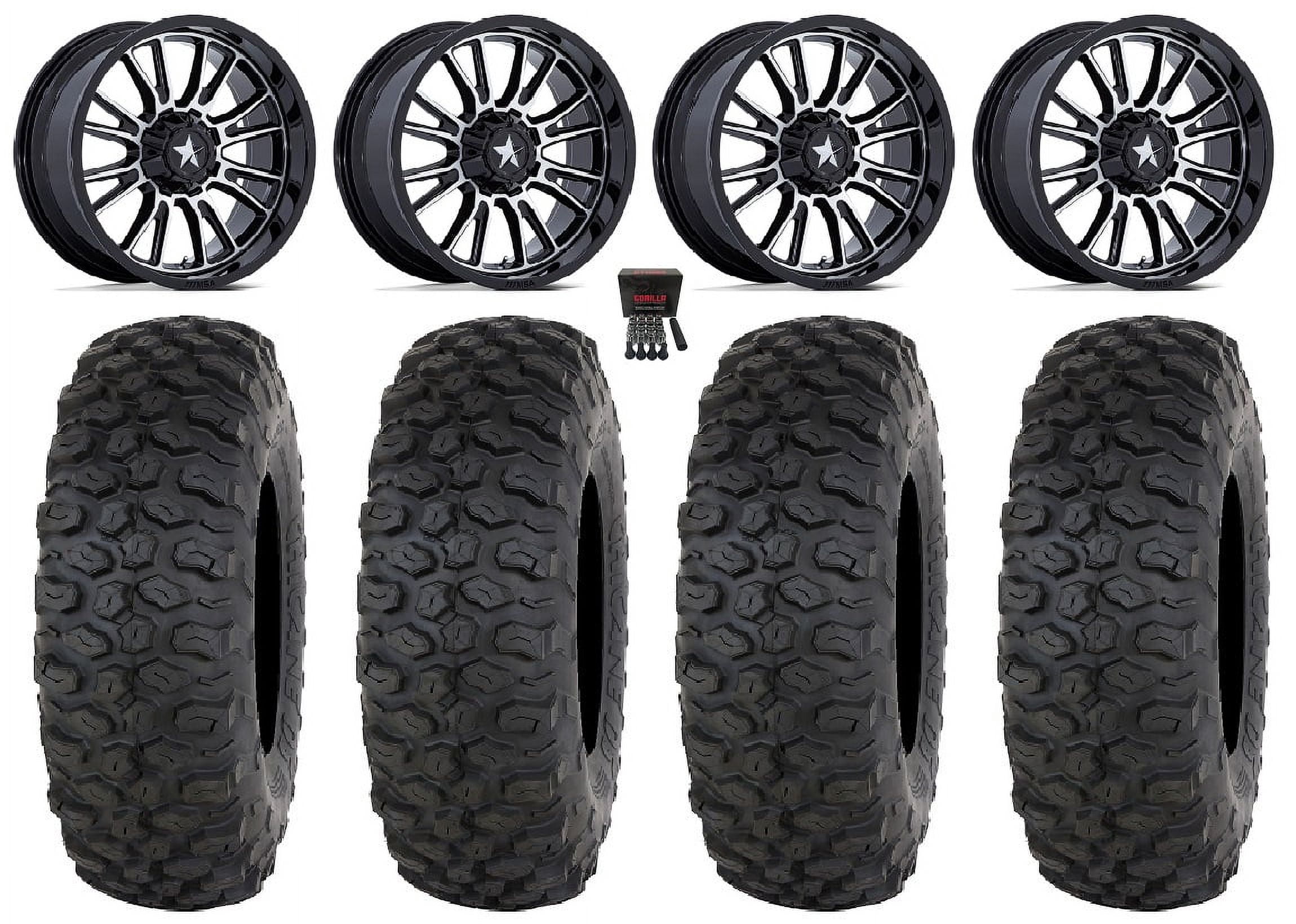 MSA ThunderLips 14" Wheels Machined 30" Chicane DS Tires Kawasaki Teryx ...
