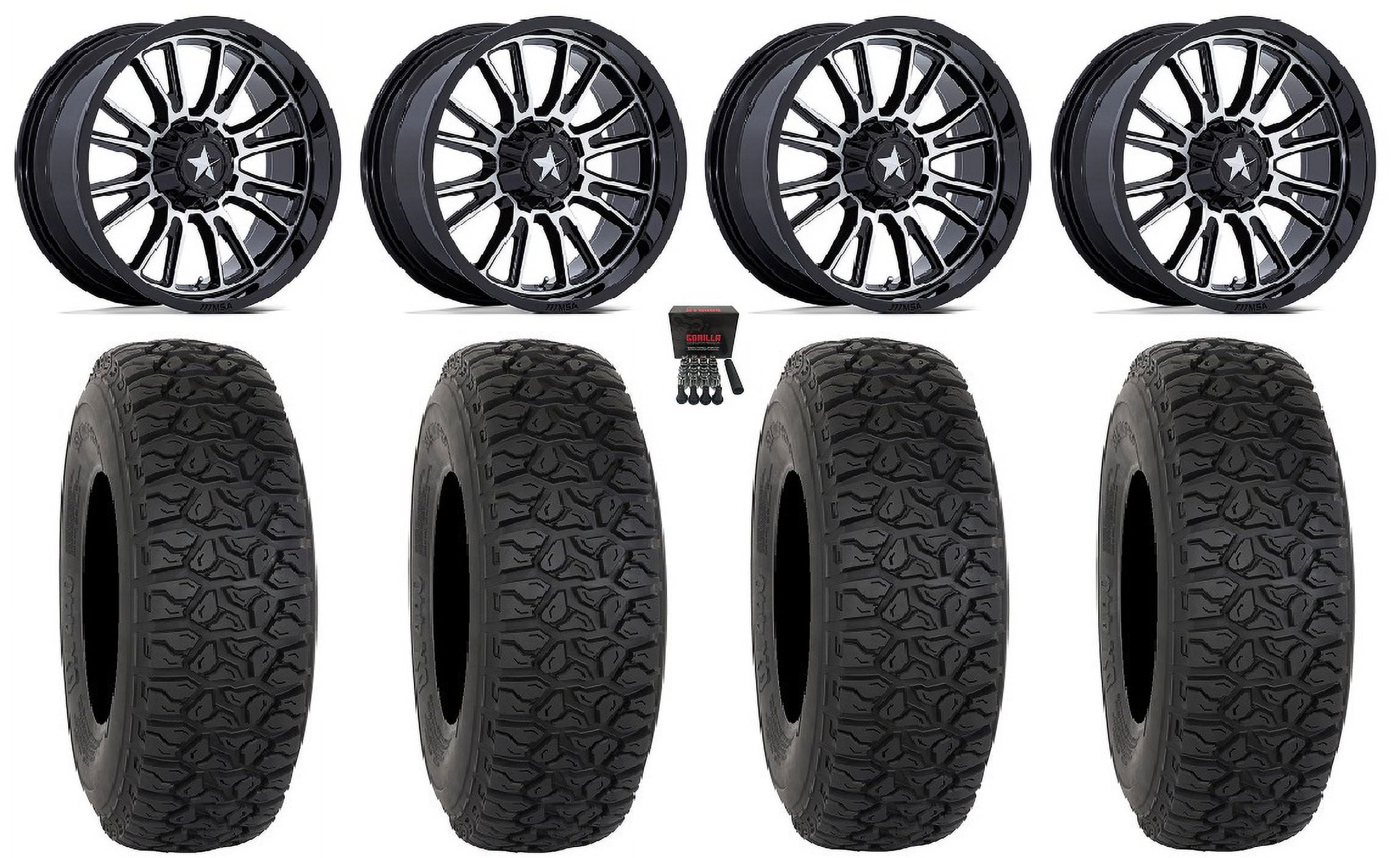 MSA ThunderLips 14" Wheels Machined 30" DX440 Tires Polaris RZR XP 1000 ...