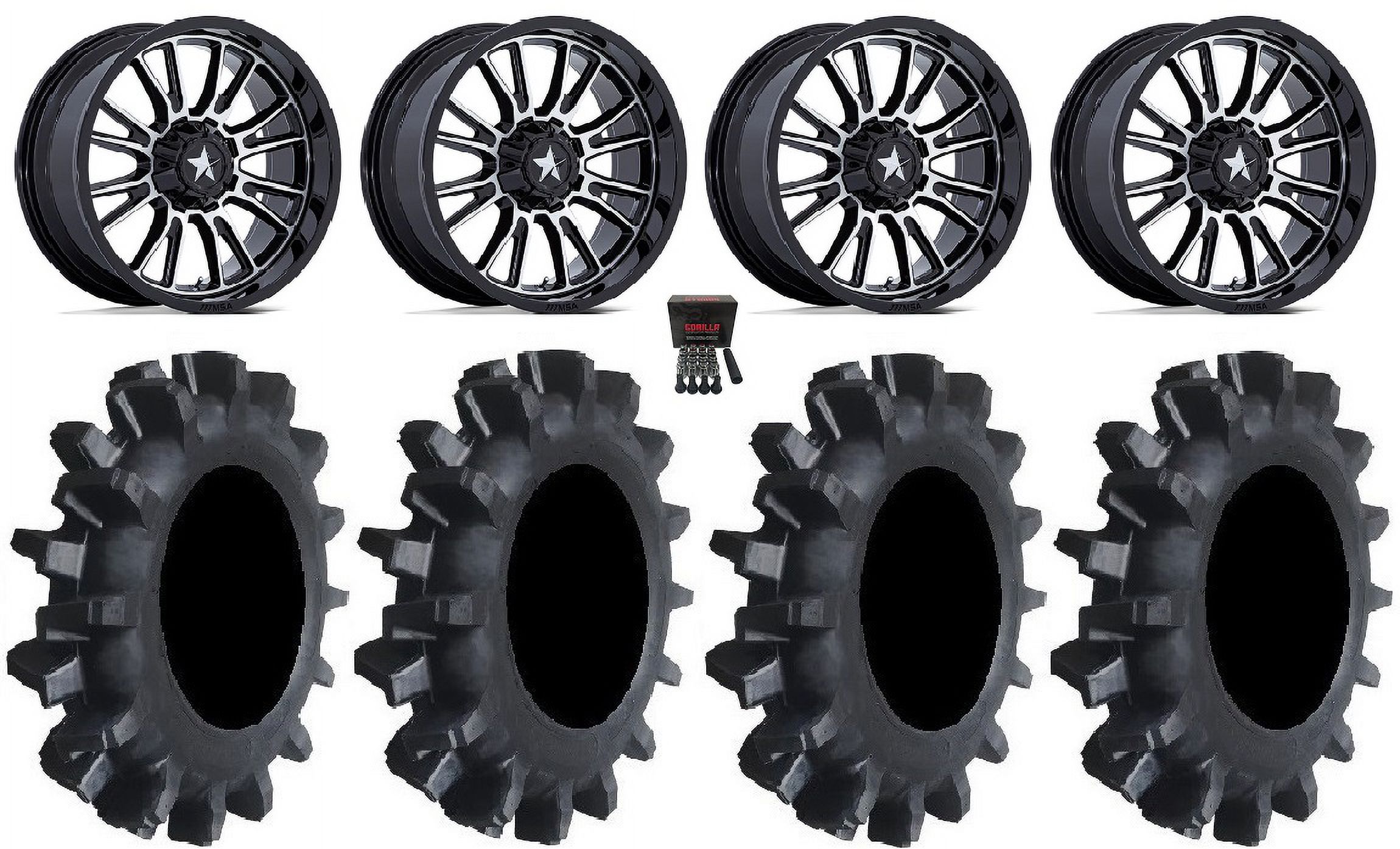 MSA ThunderLips 14" Wheels Machined 30" Interforce II Tires Can-Am Maverick X3 / Honda Pioneer ...